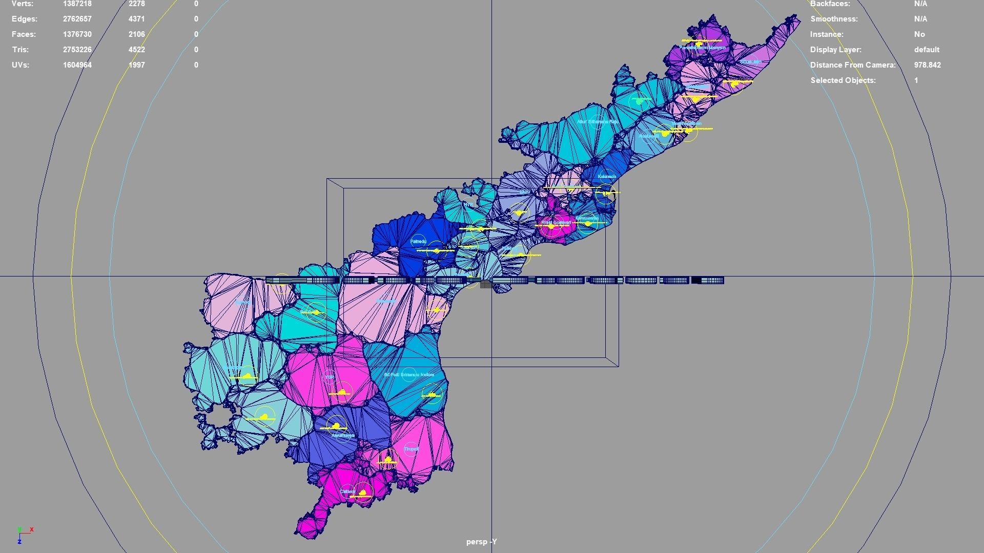 Andhra Pradesh India map region 3D model geography political 3D model ...