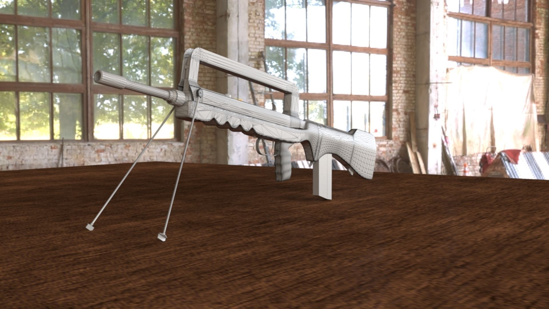 3D model Highly Detailed French FAMAS F1 Assault Rifle 3D Model VR / AR ...