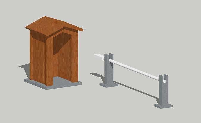 3D model Countryside Trackside Shed Guard Post by Outland Models VR ...