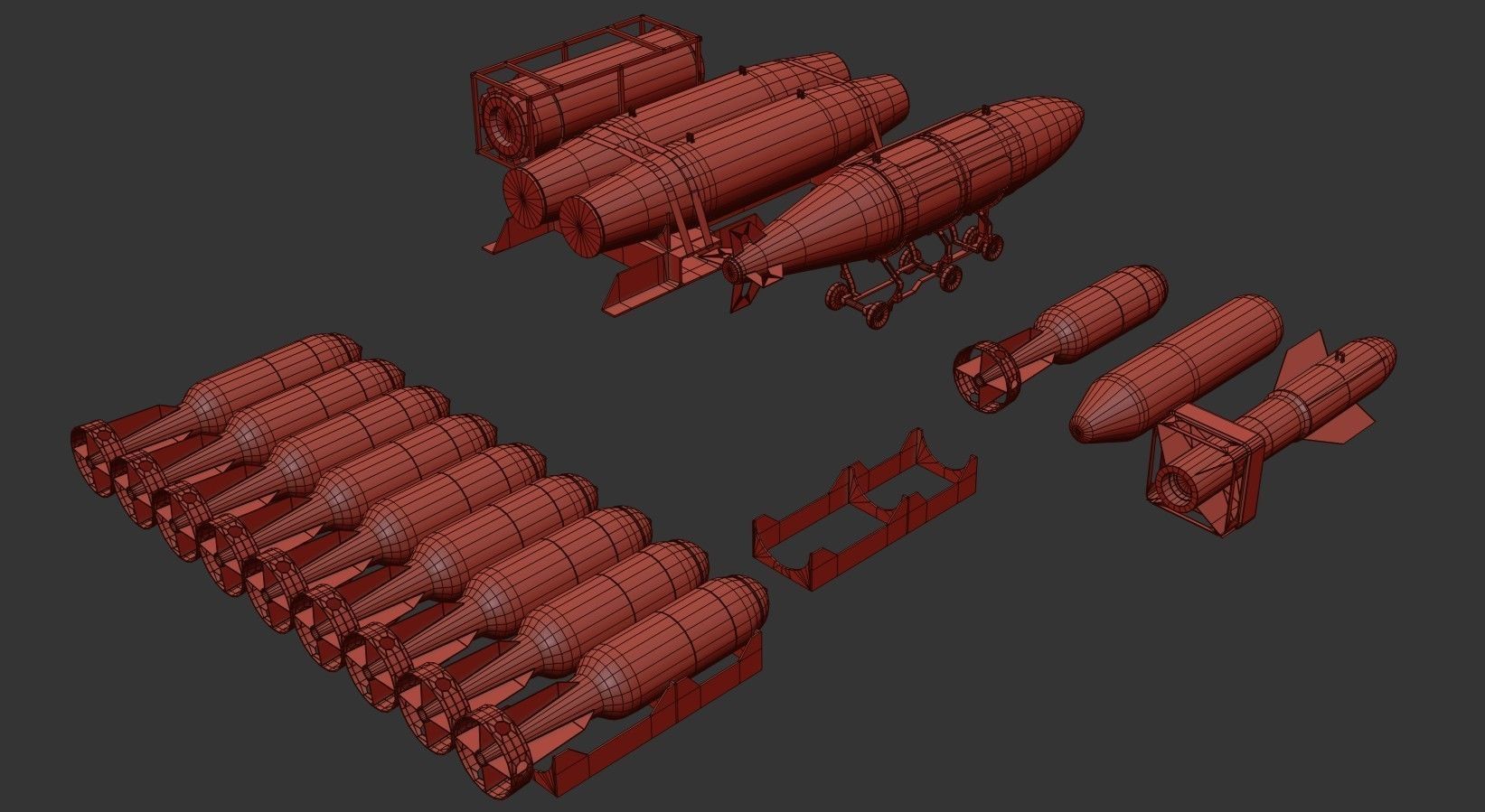 3D model Military Aircraft Bomb Pack VR / AR / low-poly | CGTrader
