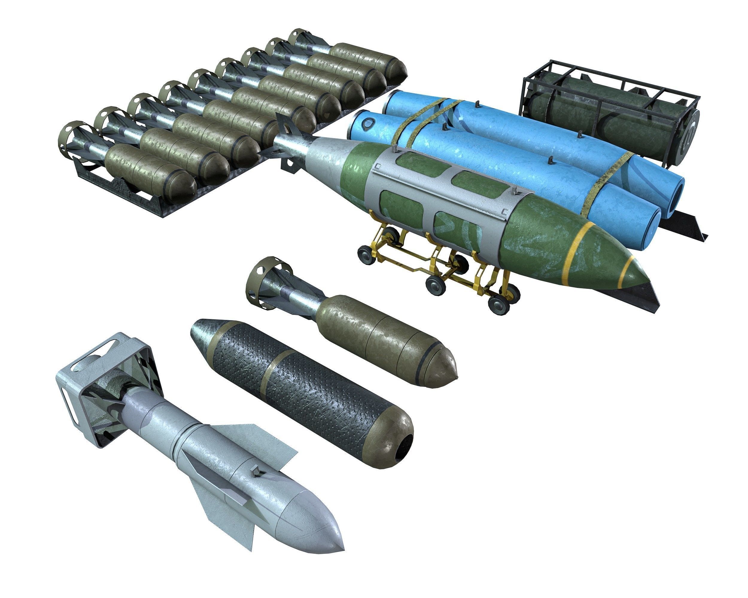 3D model Military Aircraft Bomb Pack VR / AR / low-poly | CGTrader