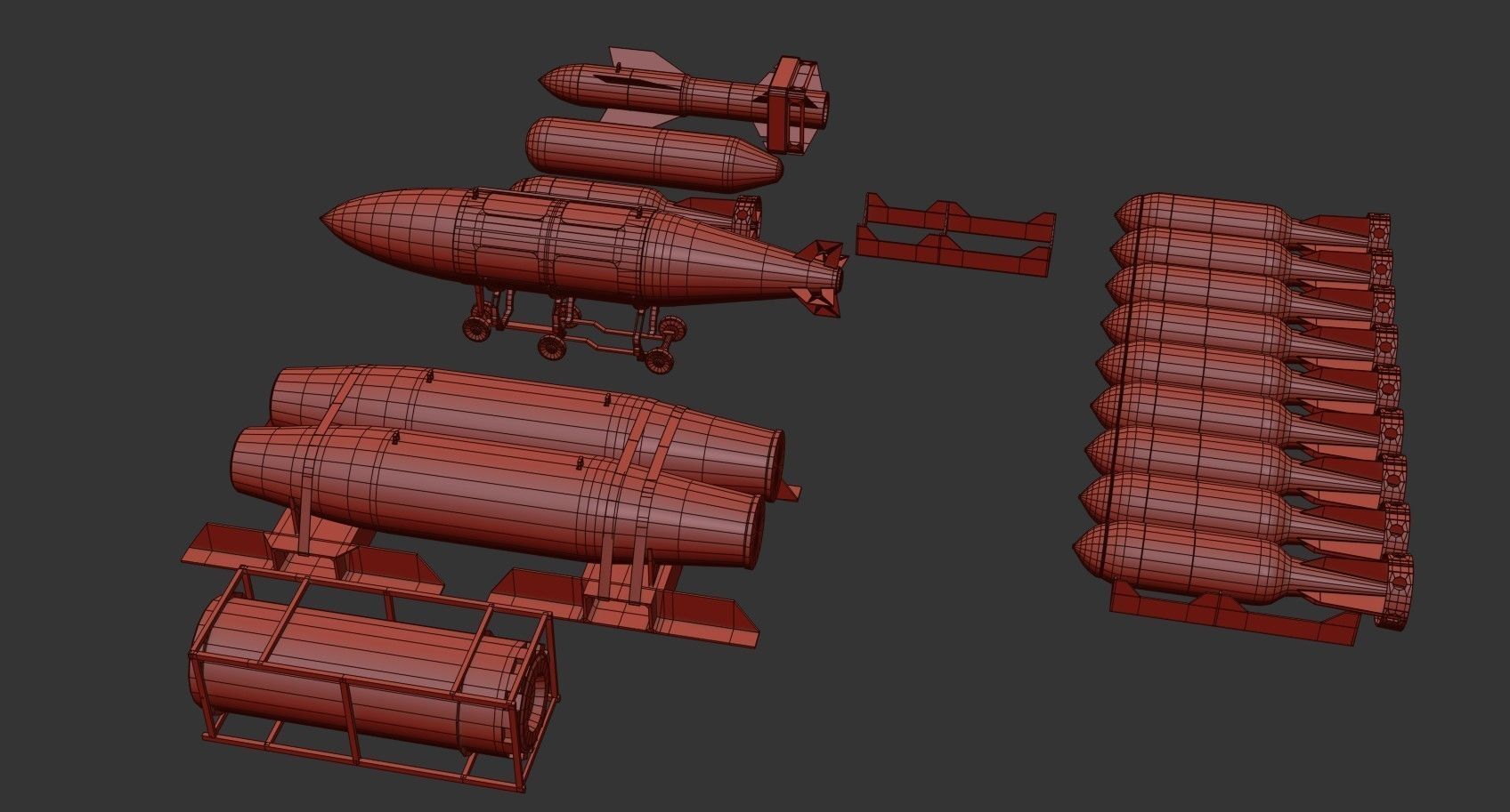 3D model Military Aircraft Bomb Pack VR / AR / low-poly | CGTrader