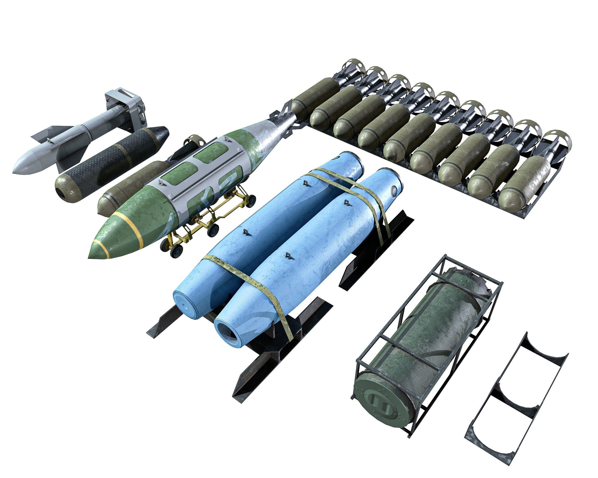 3D model Military Aircraft Bomb Pack VR / AR / low-poly | CGTrader