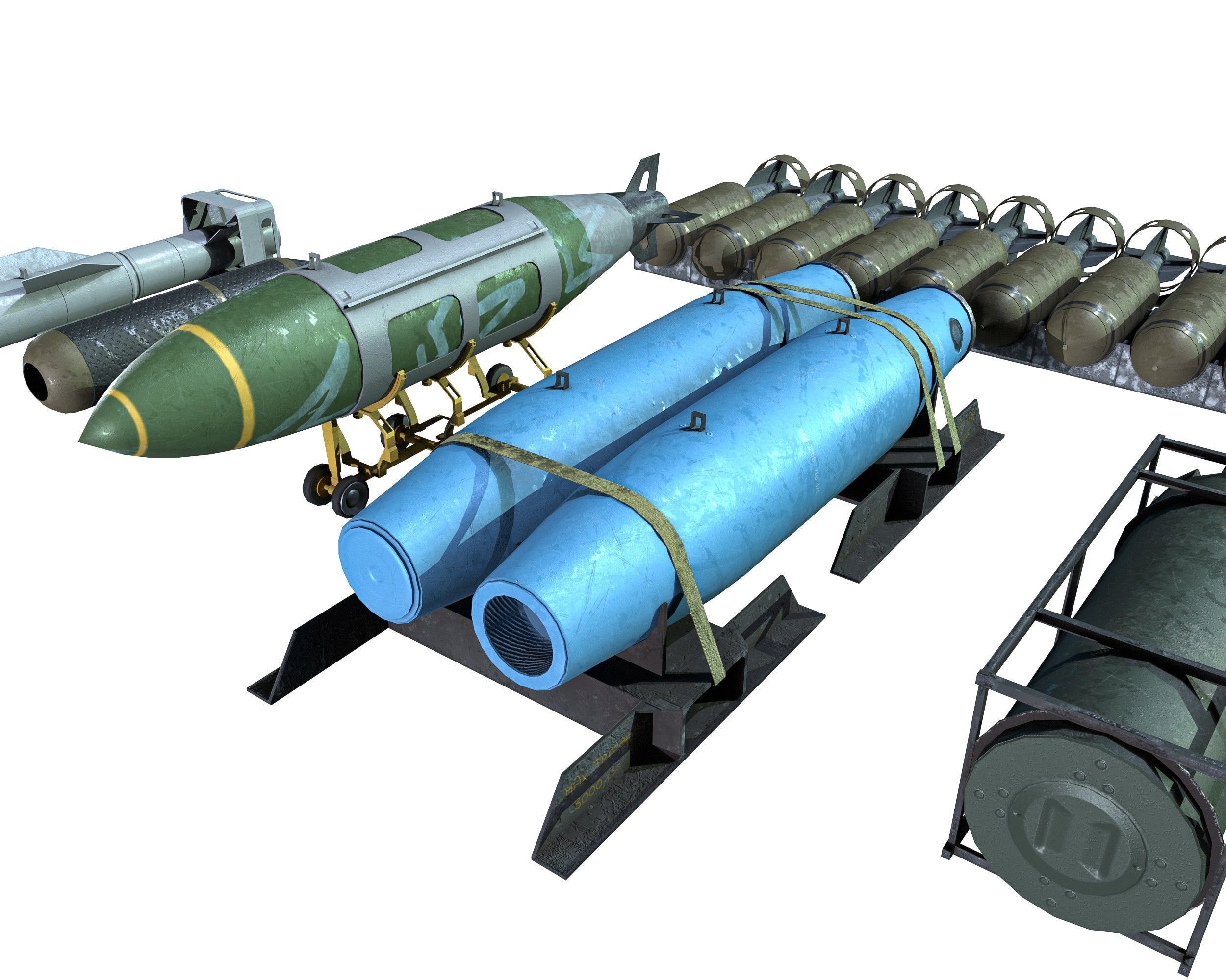 3D model Military Aircraft Bomb Pack VR / AR / low-poly | CGTrader
