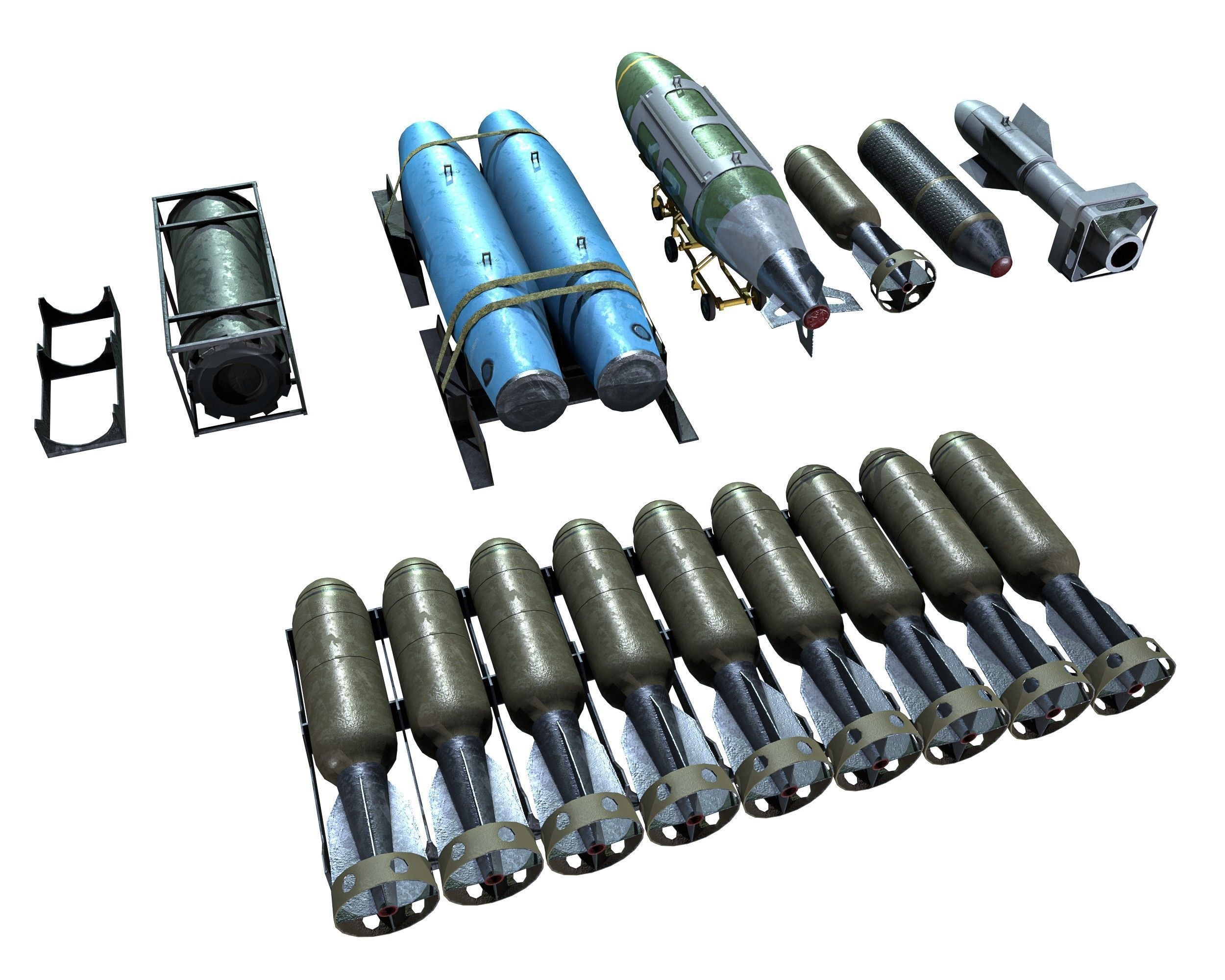 3D model Military Aircraft Bomb Pack VR / AR / low-poly | CGTrader