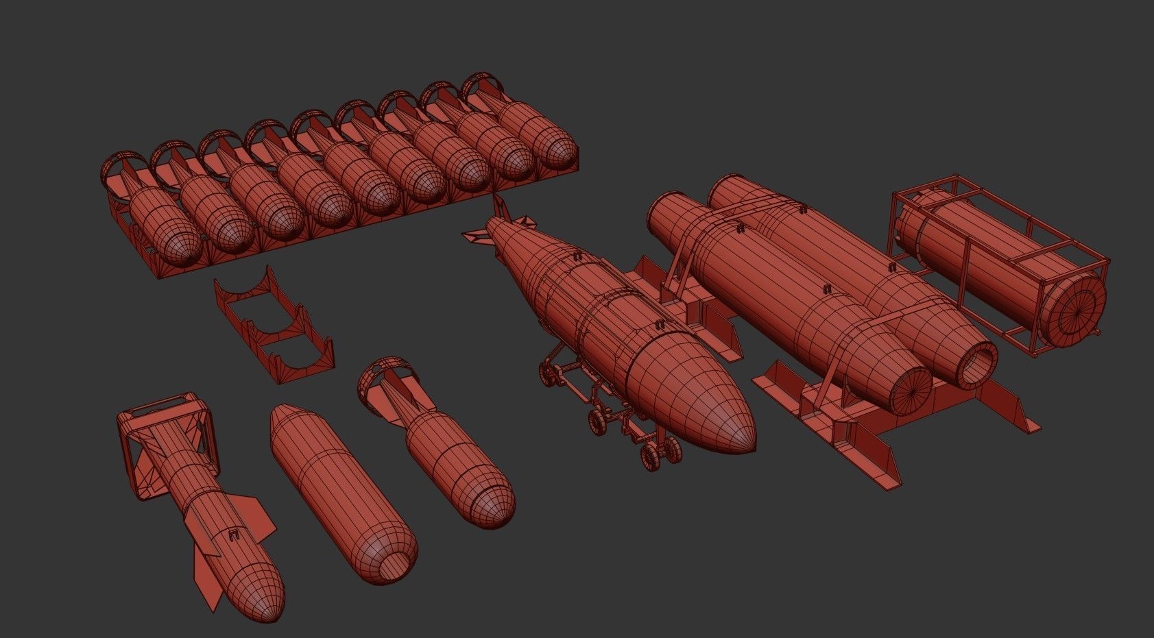 3D model Military Aircraft Bomb Pack VR / AR / low-poly | CGTrader