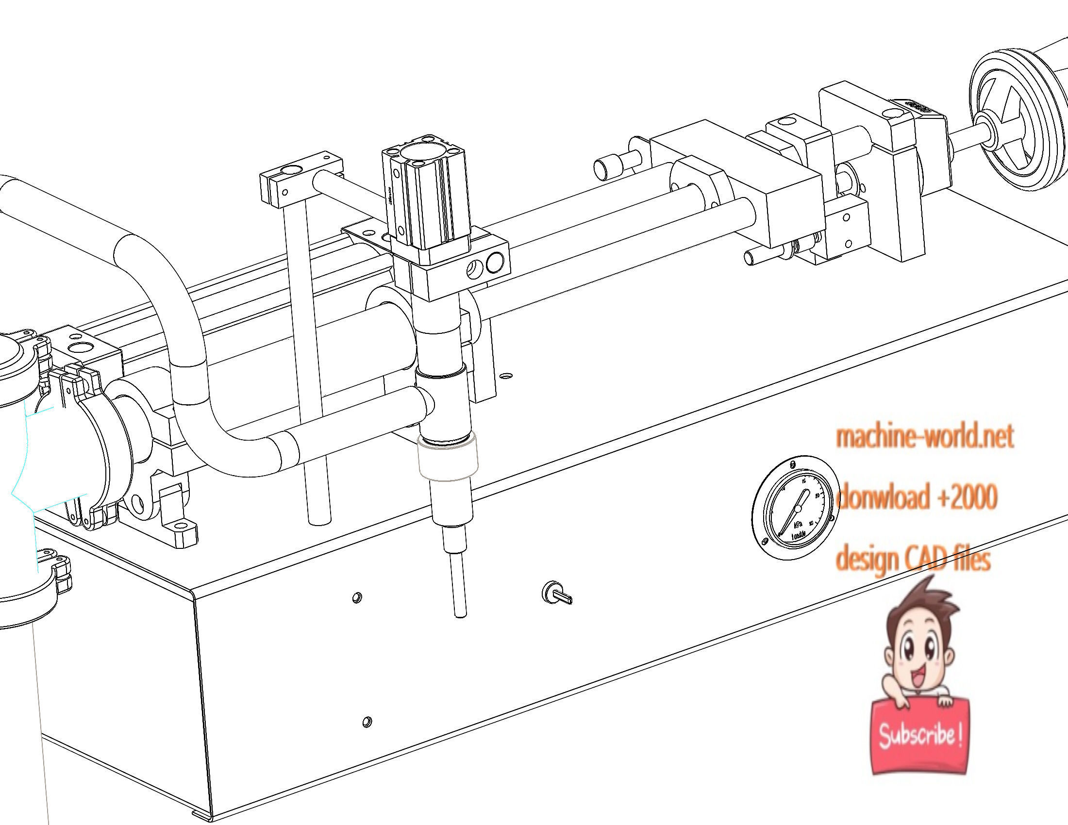 industrial 3D model Semi automatic filling machine 3D model | CGTrader