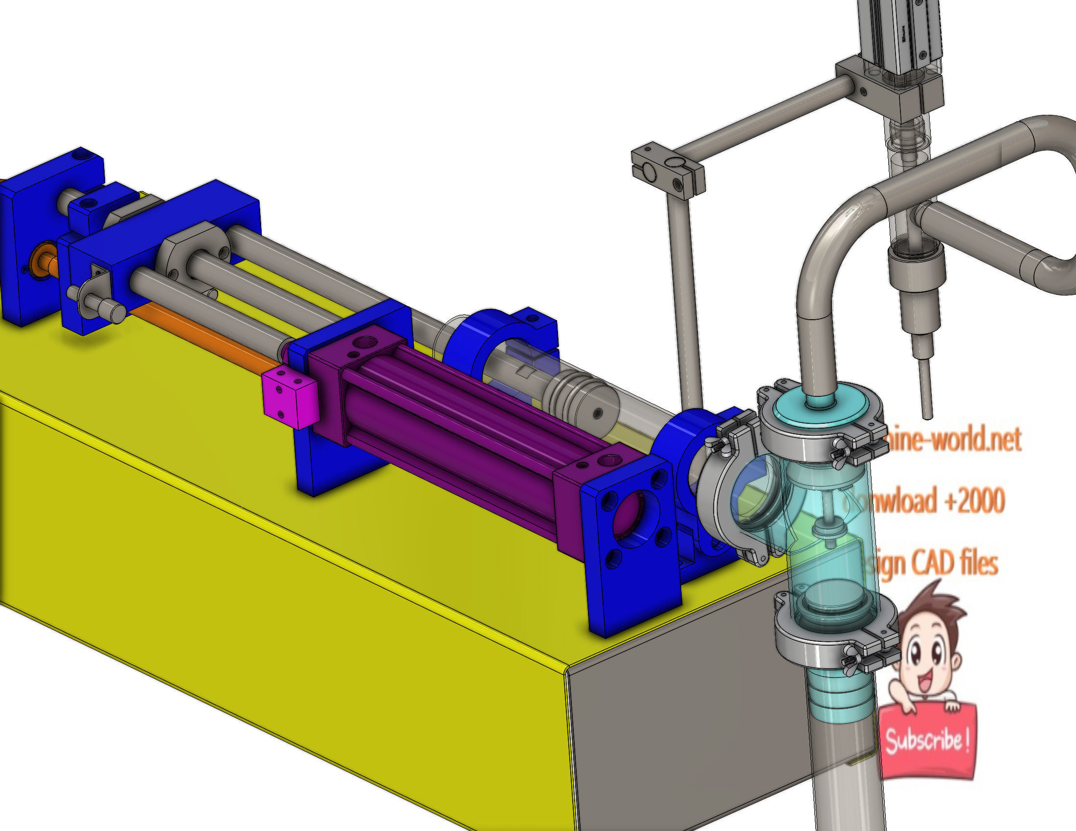 industrial 3D model Semi automatic filling machine 3D model | CGTrader