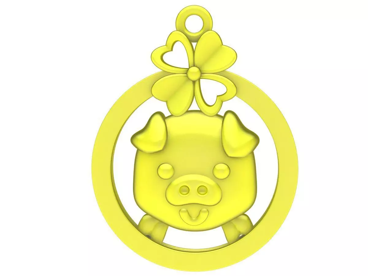 Lucky Pig Pendant Jewelry 3D Model 7000 3D model 3D printable | CGTrader