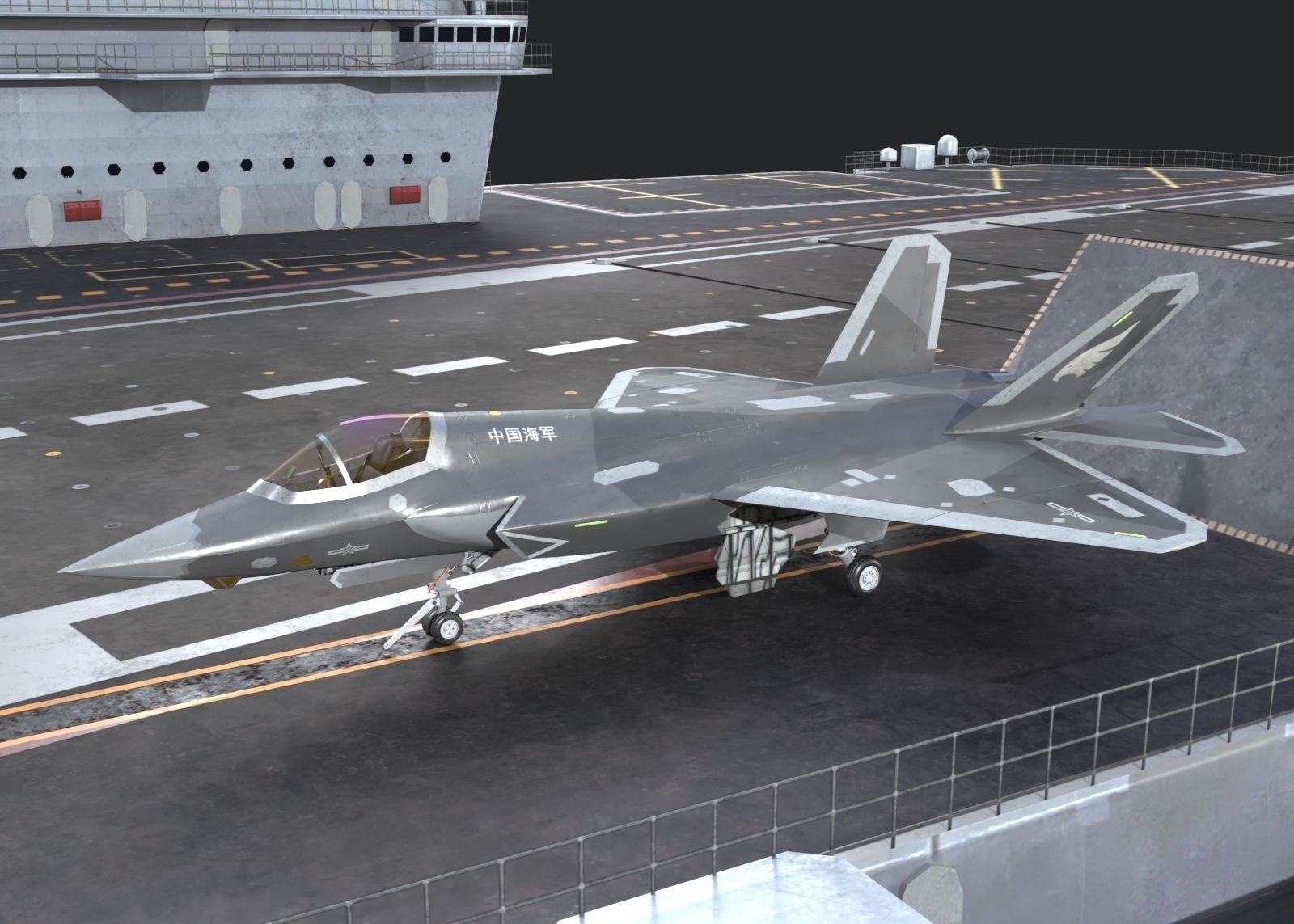 3D model 4 coatings of Shenyang J35 F35 gyrfalcon Fighter VR / AR / low ...