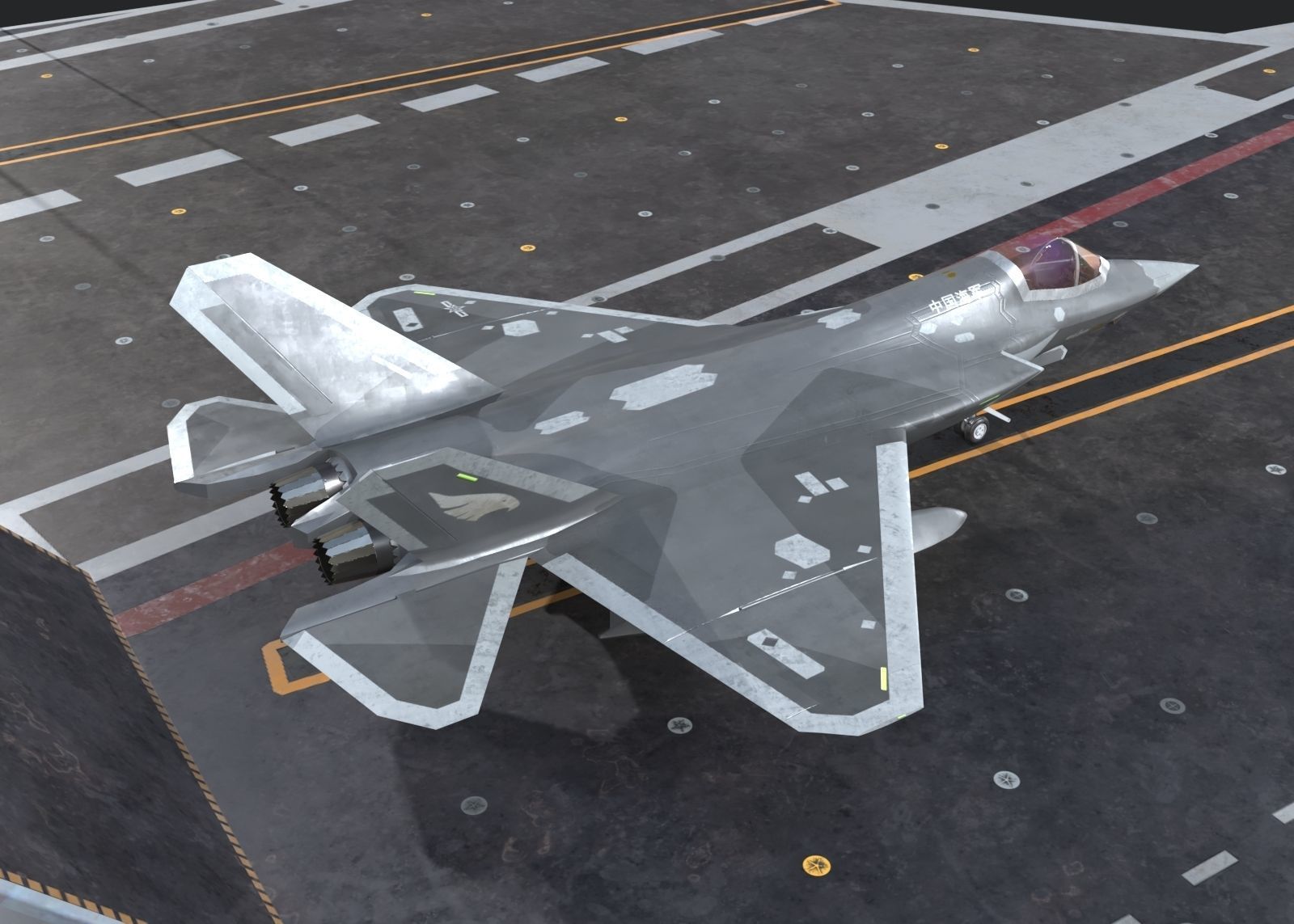 3D model 4 coatings of Shenyang J35 F35 gyrfalcon Fighter VR / AR / low ...