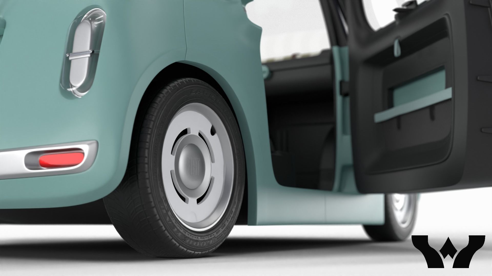 Fiat Topolino 2024 HQ interior 3D model rigged | CGTrader