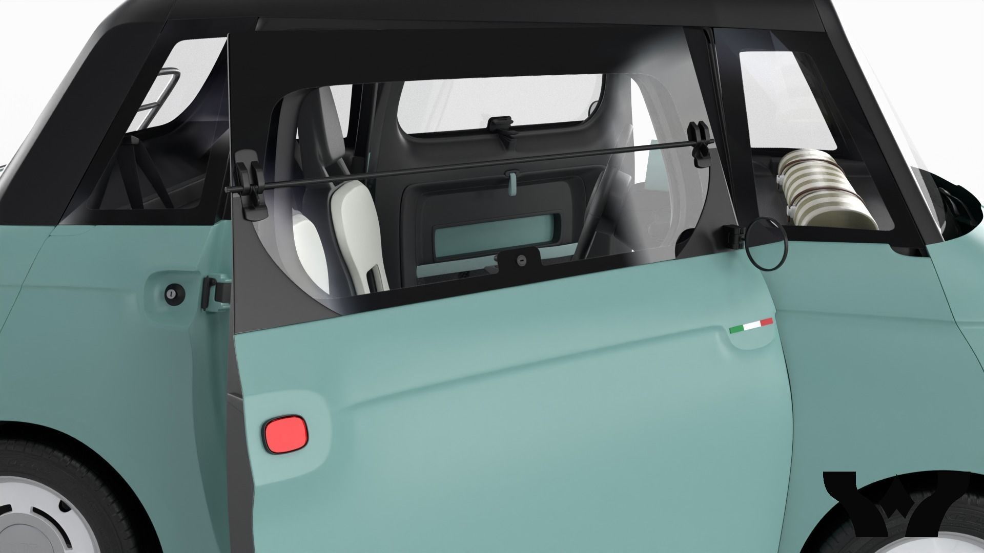 Fiat Topolino 2024 HQ interior 3D model rigged | CGTrader