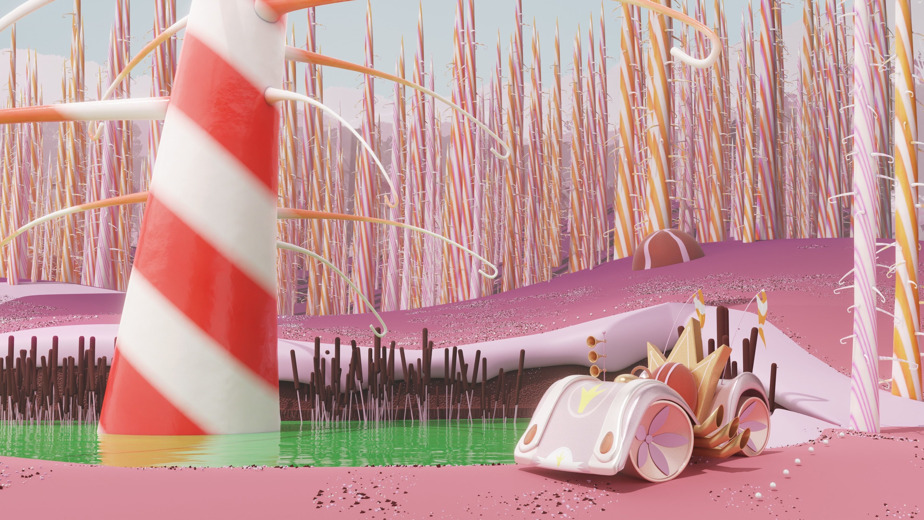 King Candy Car and part of Sugar Rush Kingdom 3D Map Environment 3D ...