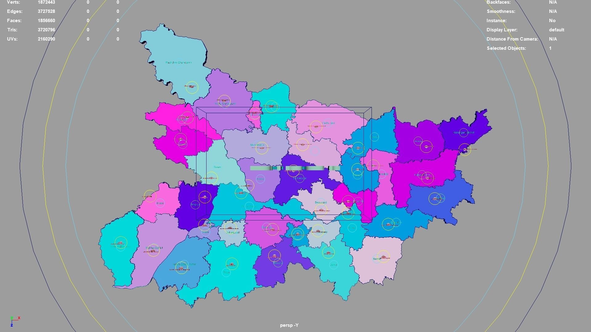 Bihar India map region 3D model geography political geographic 3D model ...