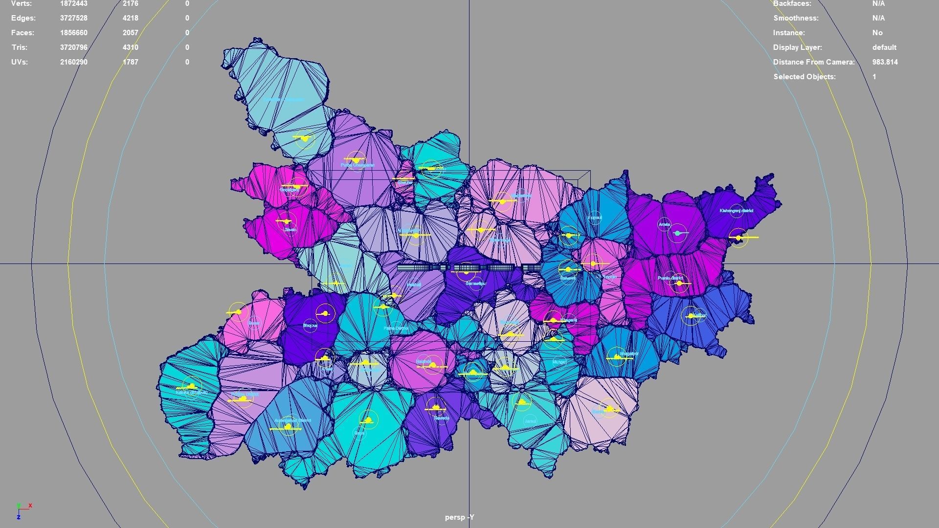 Bihar India map region 3D model geography political geographic 3D model ...