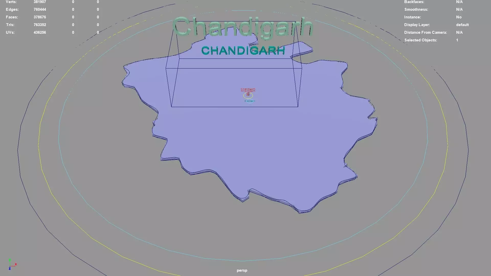 Chandigarh India map region 3D model geography political 3D model ...