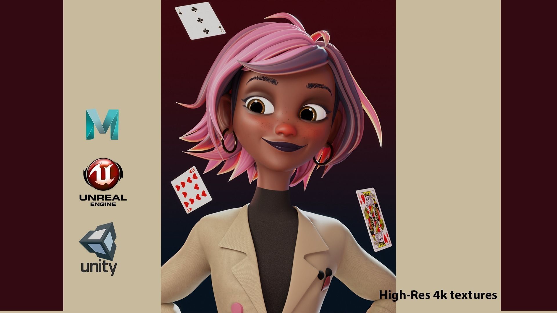 Gina Rig 3D model rigged | CGTrader