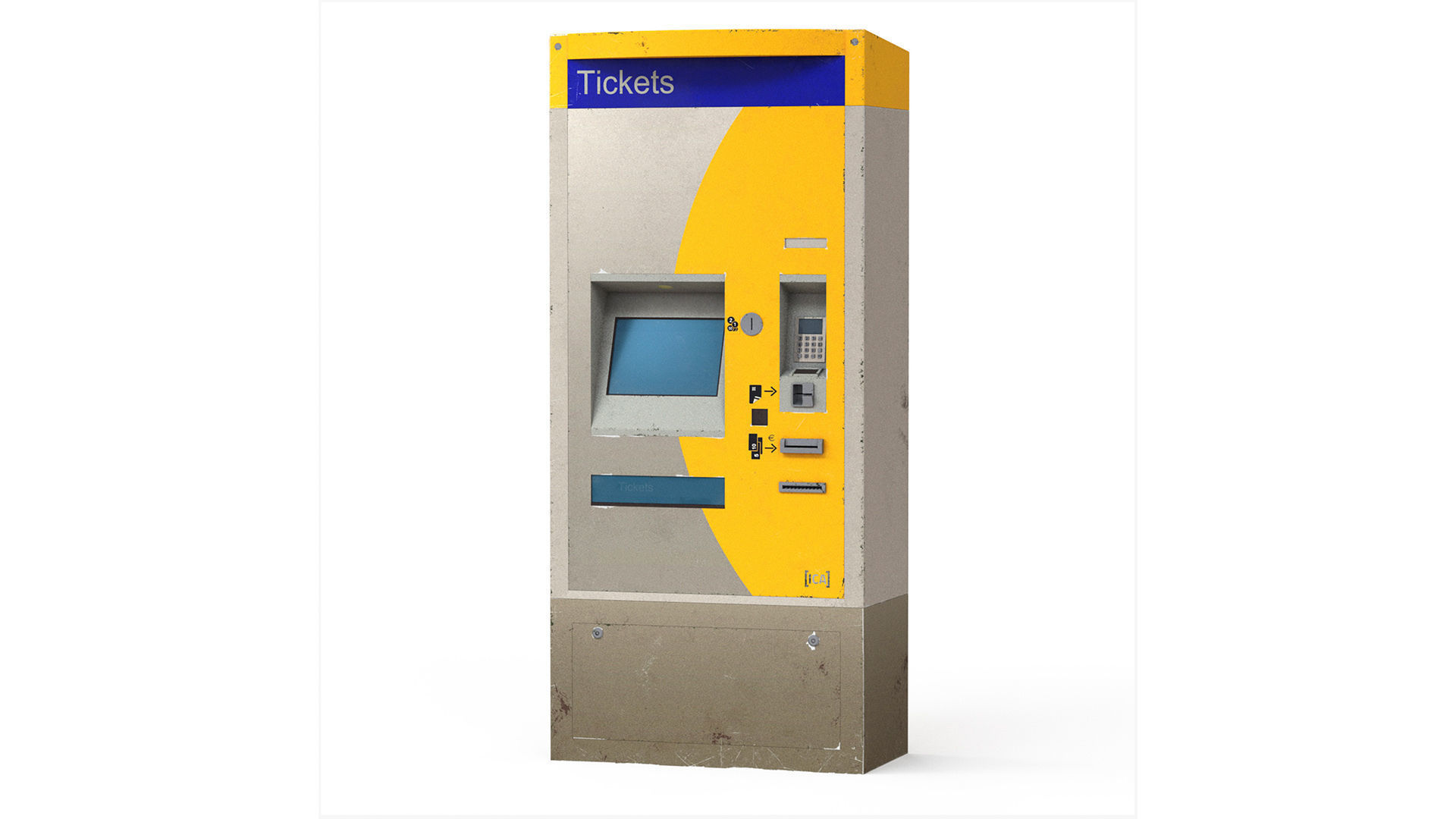 3D model Biletomat ticket validation card payment machine aged VR / AR ...