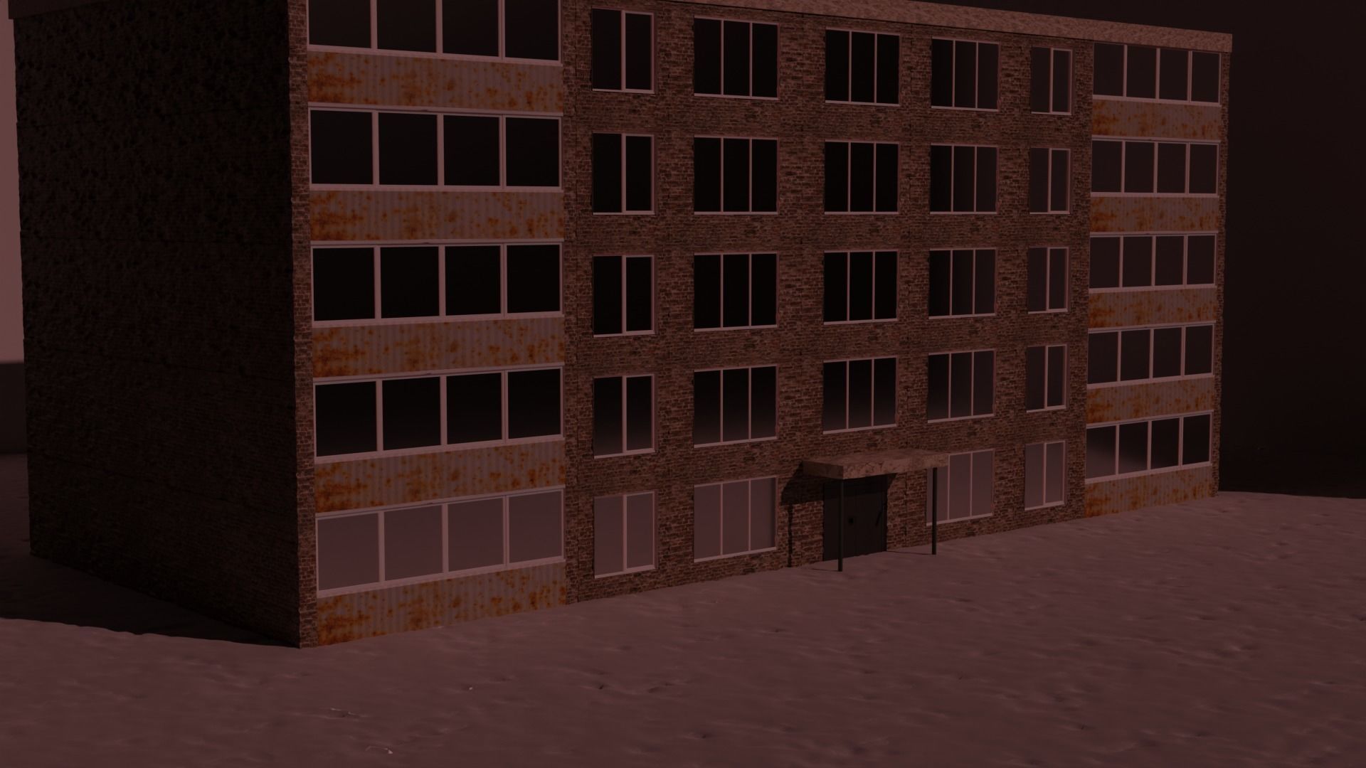 Brick five-story house 3D model | CGTrader