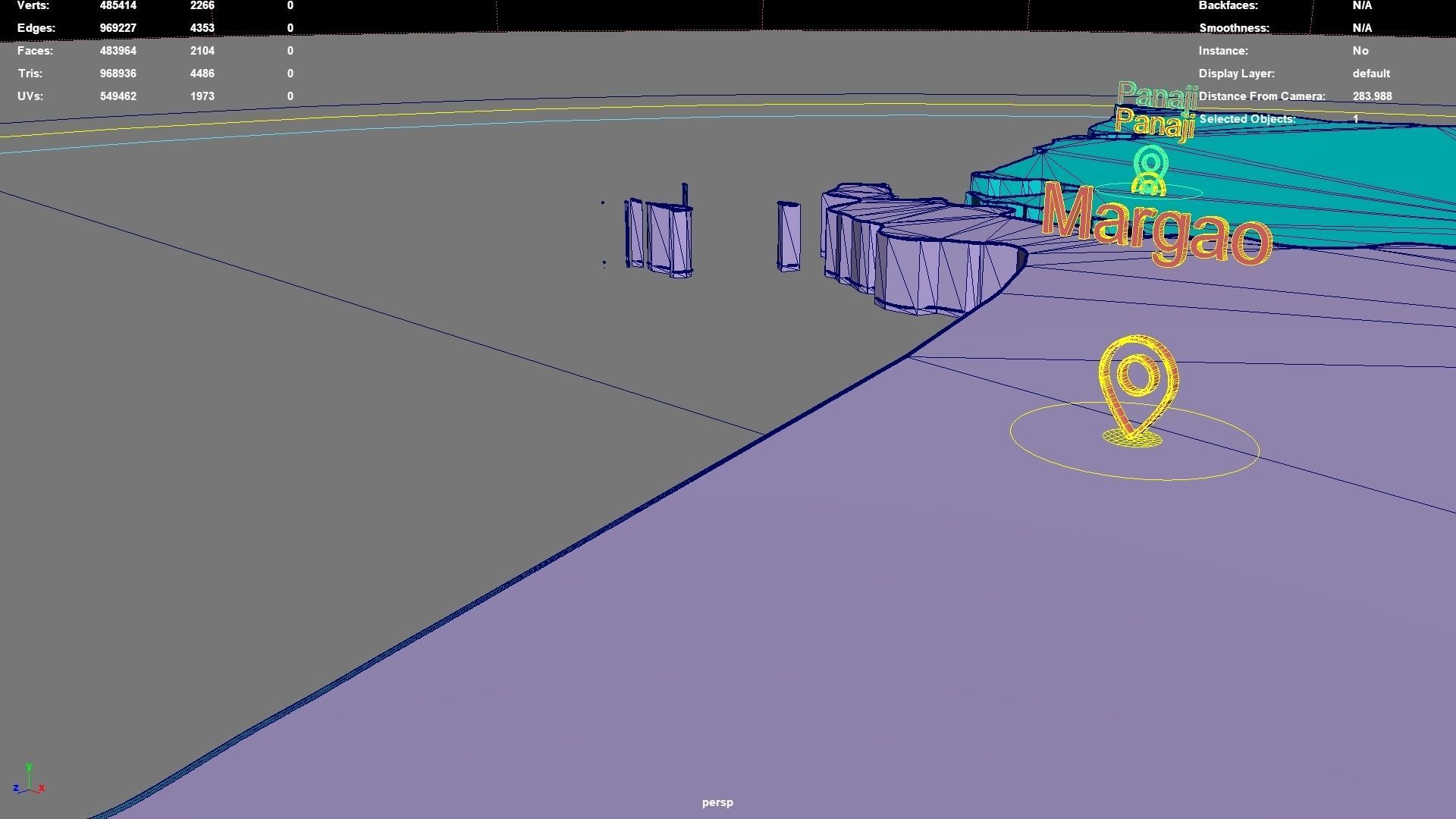 Goa India map region 3D model geography political geographic 3D model ...