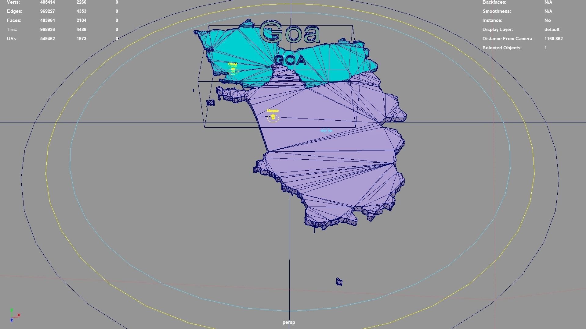 Goa India map region 3D model geography political geographic 3D model ...