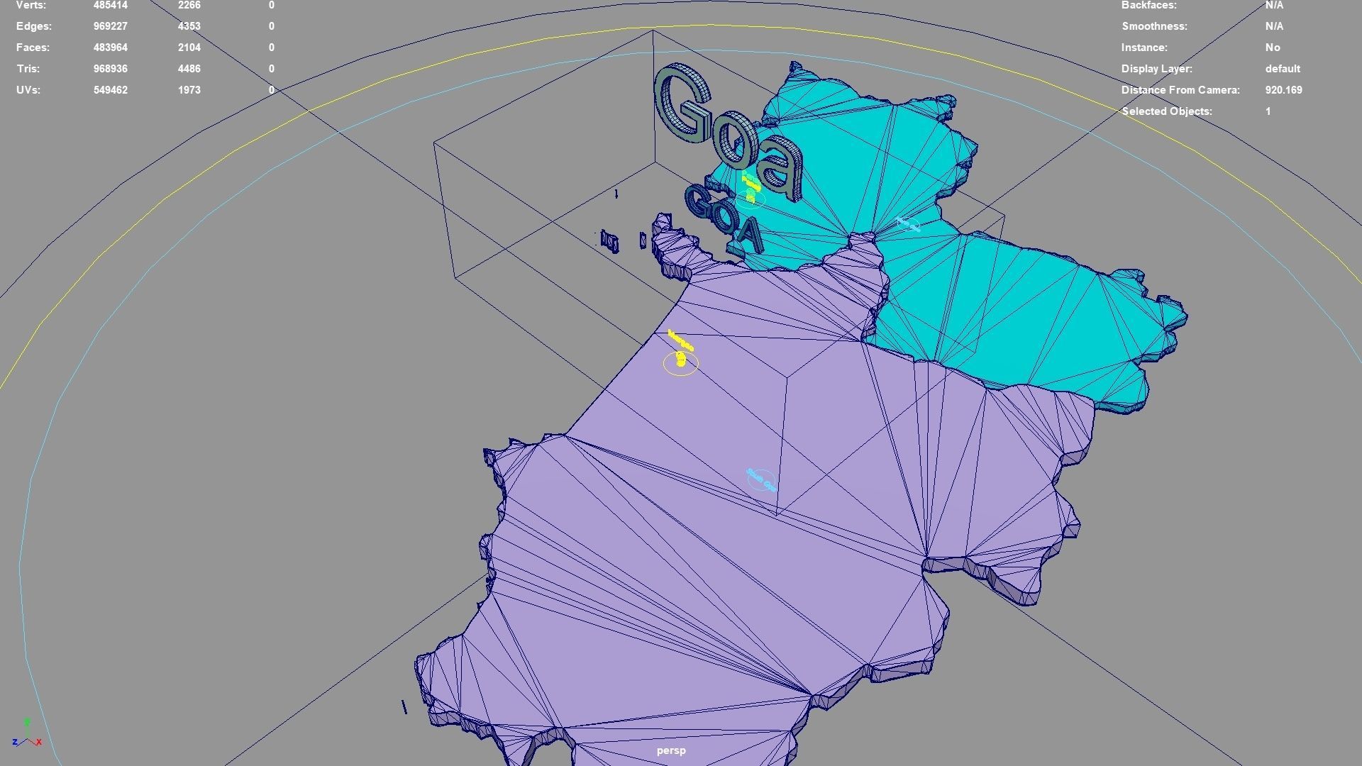 Goa India map region 3D model geography political geographic 3D model ...