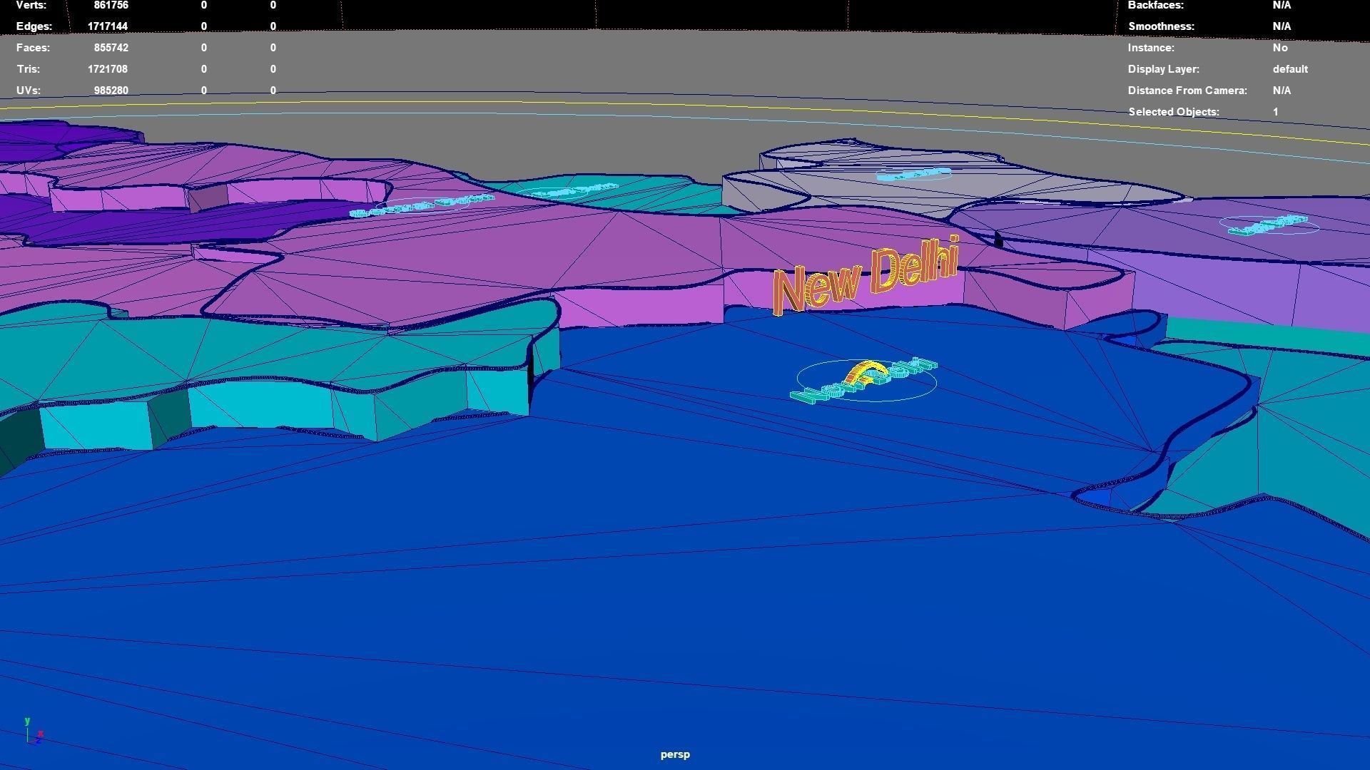 Delhi India map region 3D model geography political geographic 3D model ...