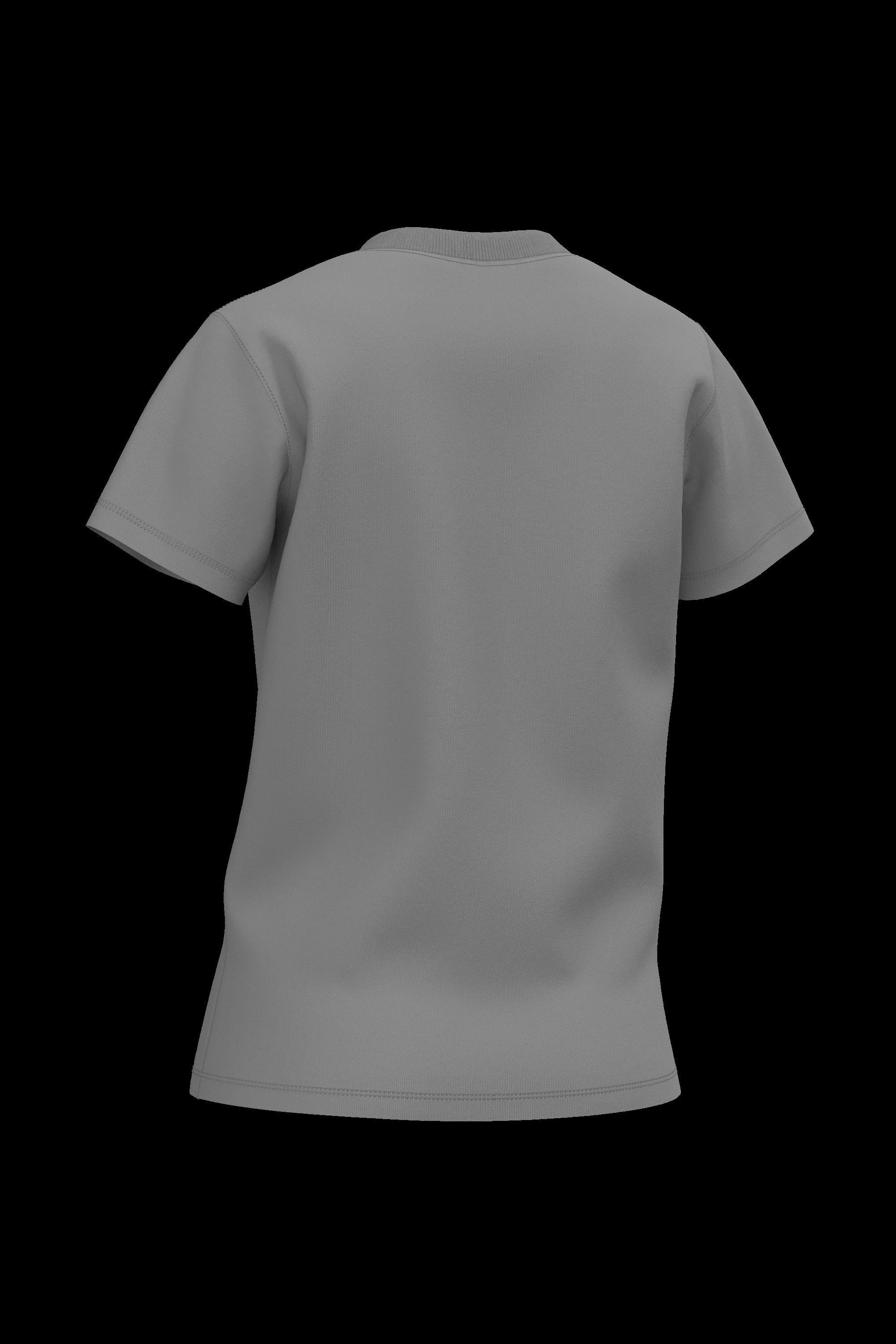 Female regular tshirt free 3D model rigged | CGTrader