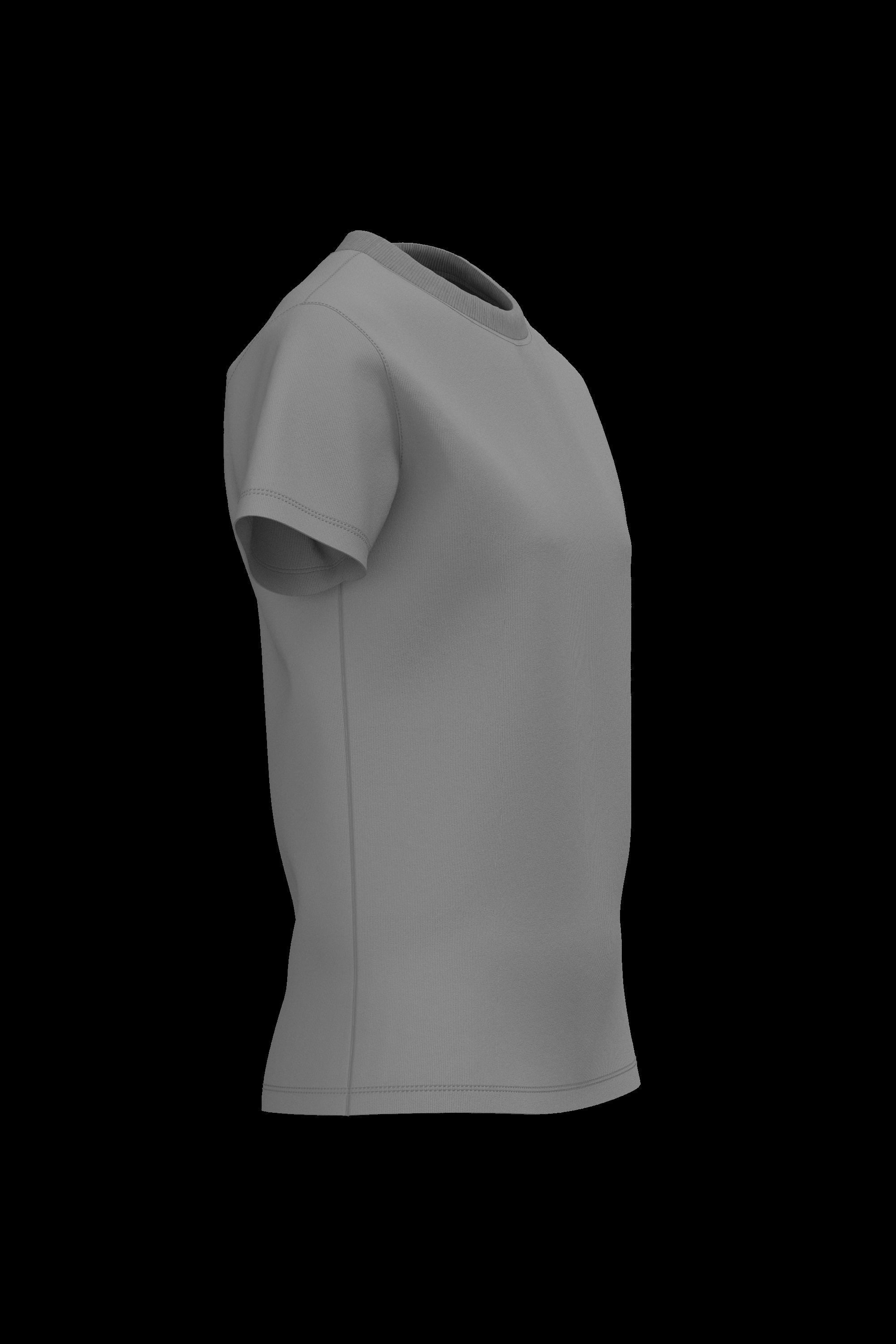 Female regular tshirt free 3D model rigged | CGTrader