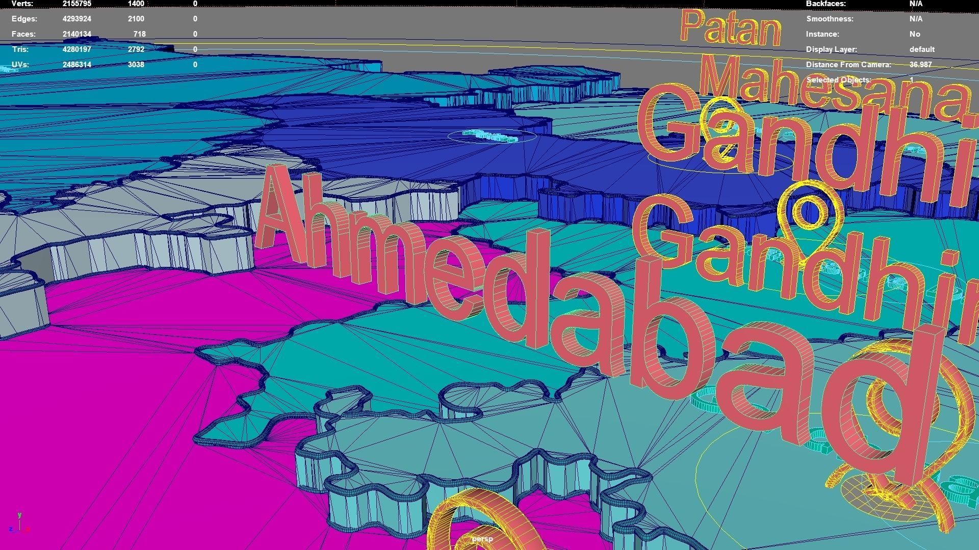 Gujarat India map region 3D model geography political 3D model rigged ...