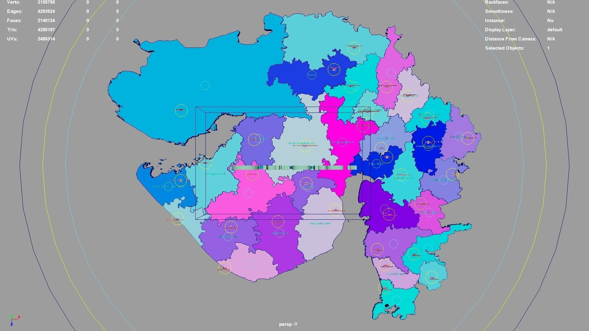 Gujarat India map region 3D model geography political 3D model rigged ...