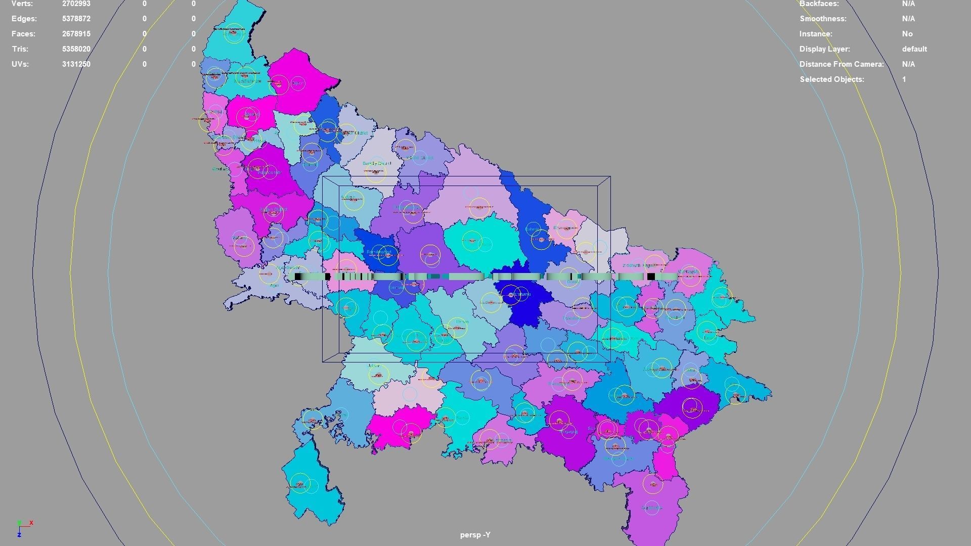 Uttar Pradesh India map region 3D model geography political 3D model ...