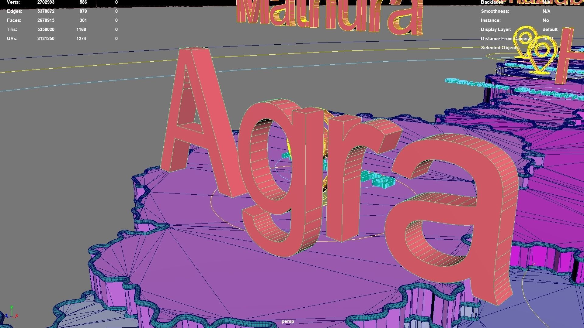 Uttar Pradesh India map region 3D model geography political 3D model ...