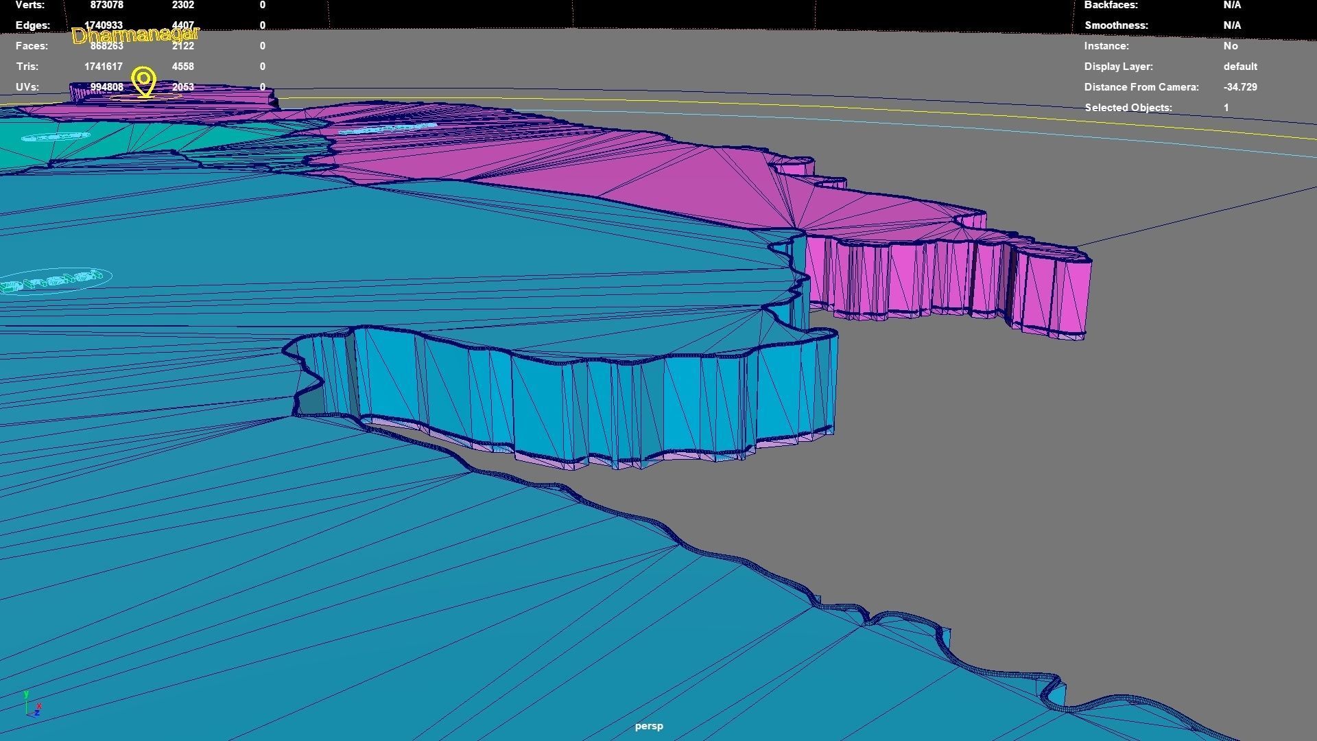 Tripura India map region 3D model geography political 3D model rigged ...