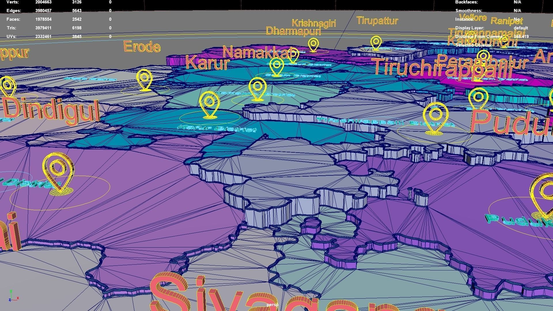 Tamil Nadu India map region 3D model geography political 3D model ...