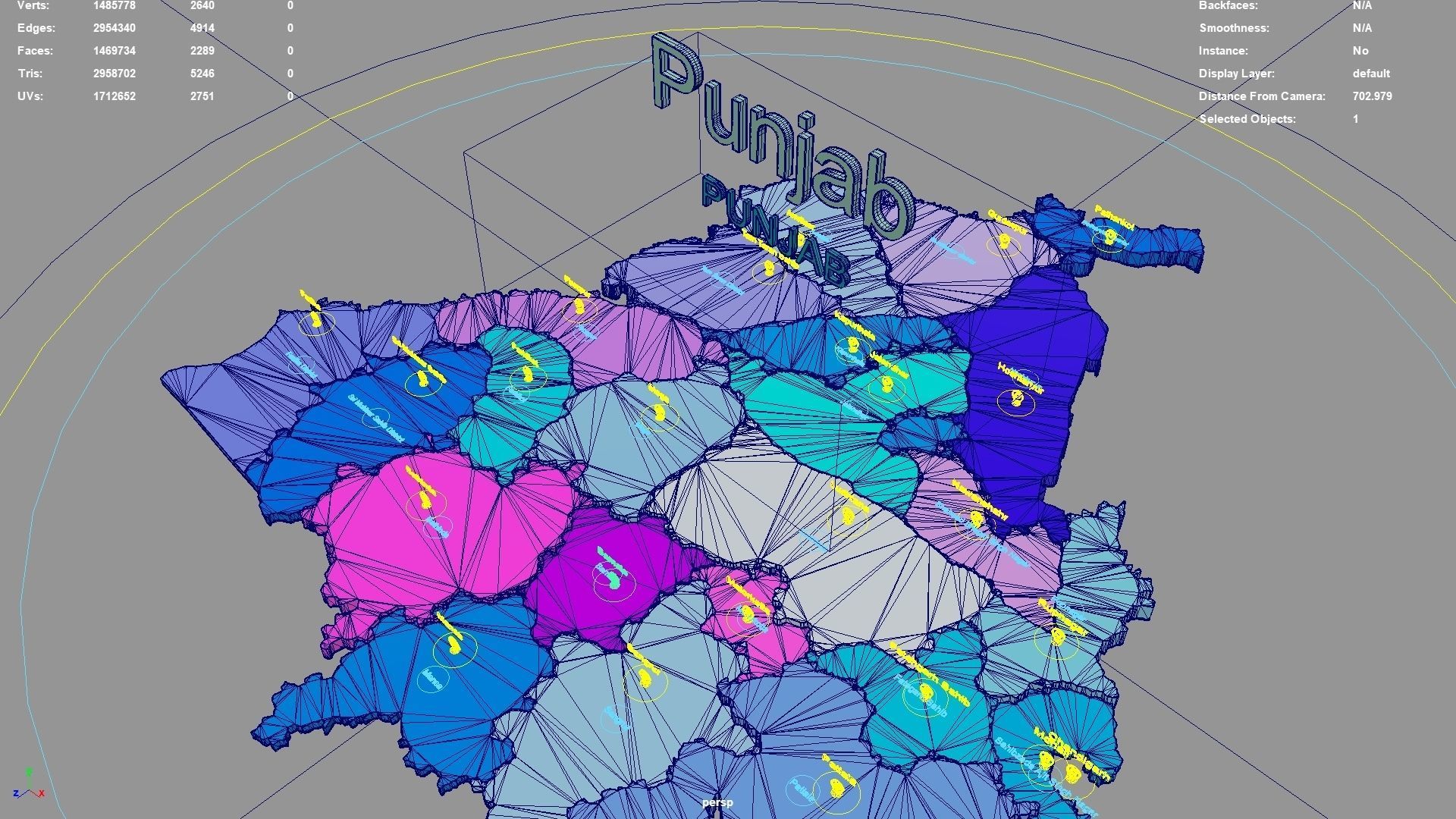 Punjab India map region 3D model geography political geographic 3D ...