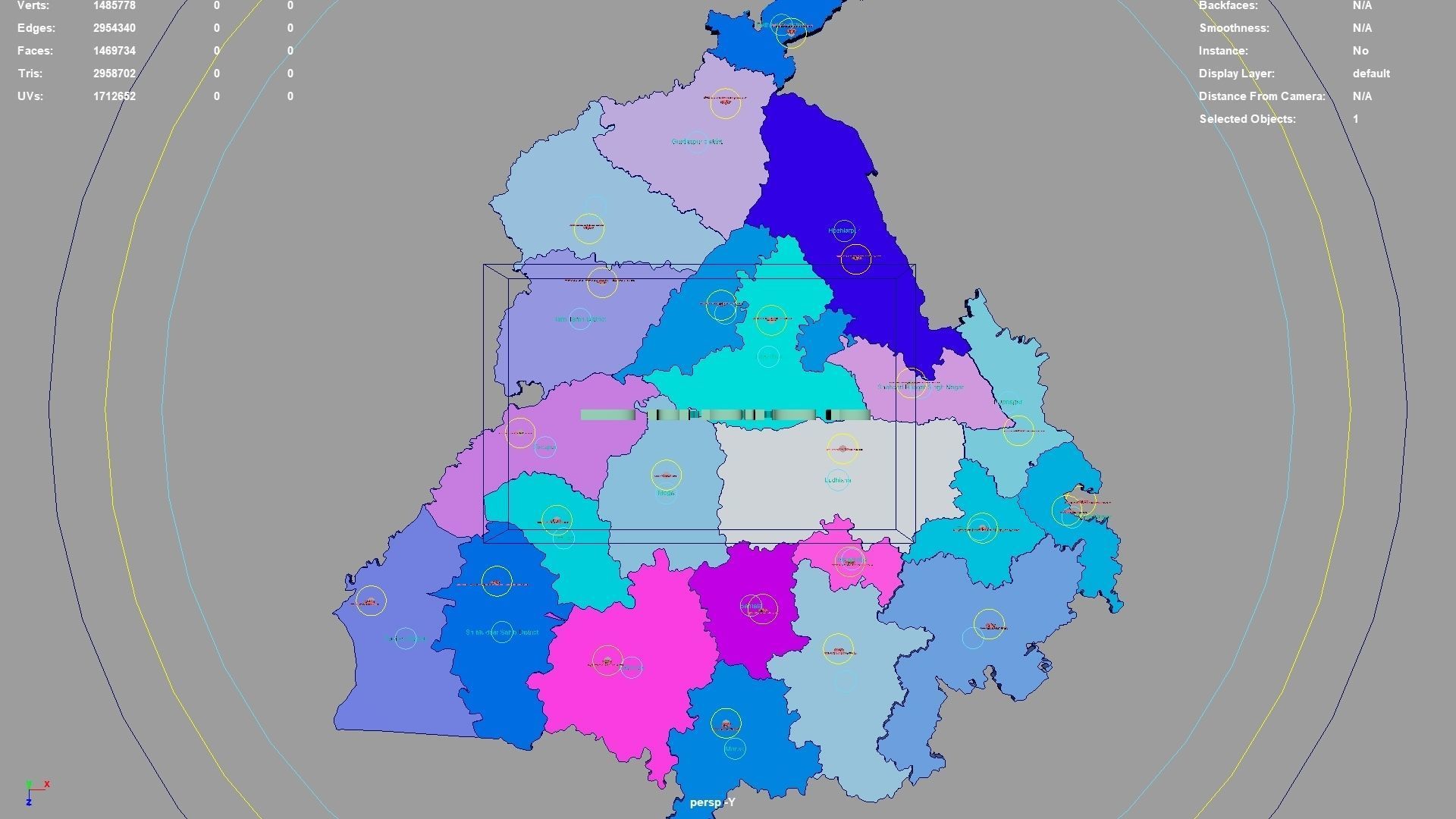 Punjab India map region 3D model geography political geographic 3D ...
