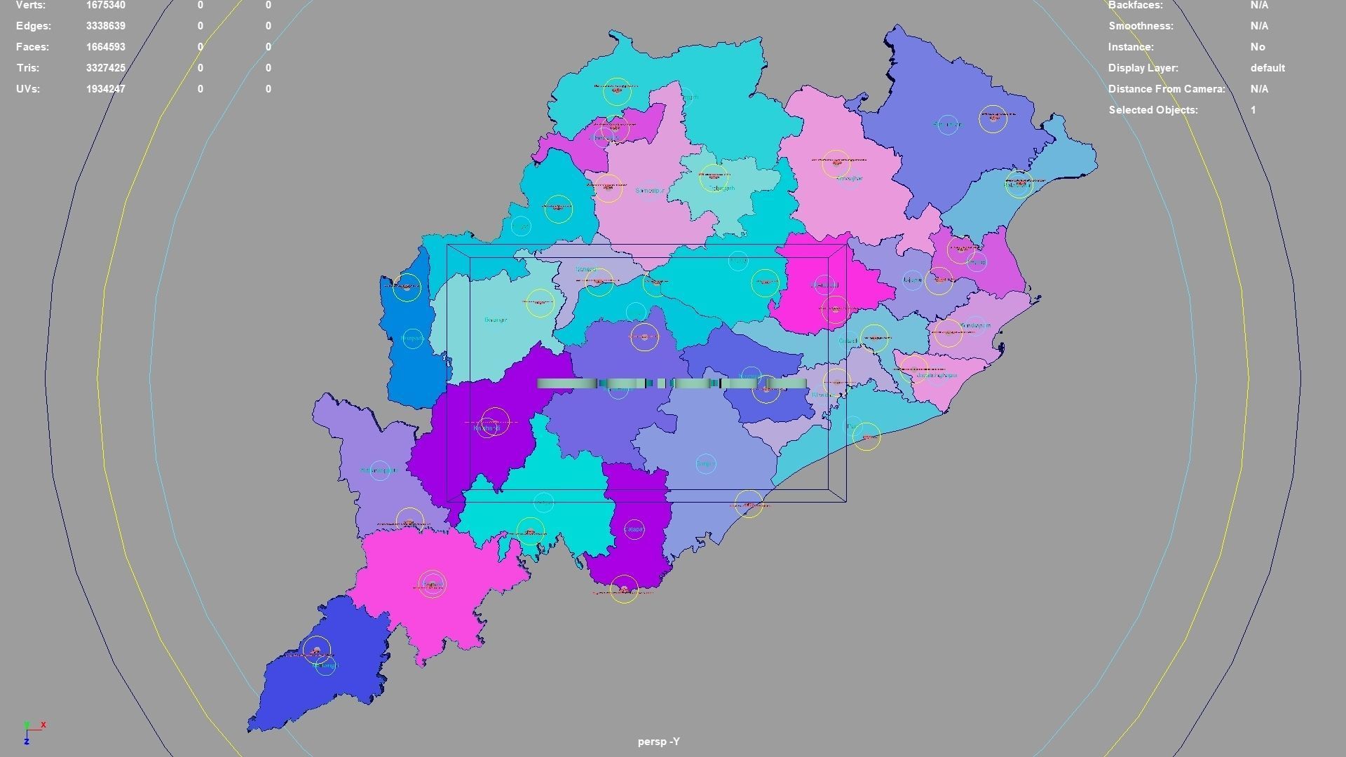 Odisha India map region 3D model geography political geographic 3D ...