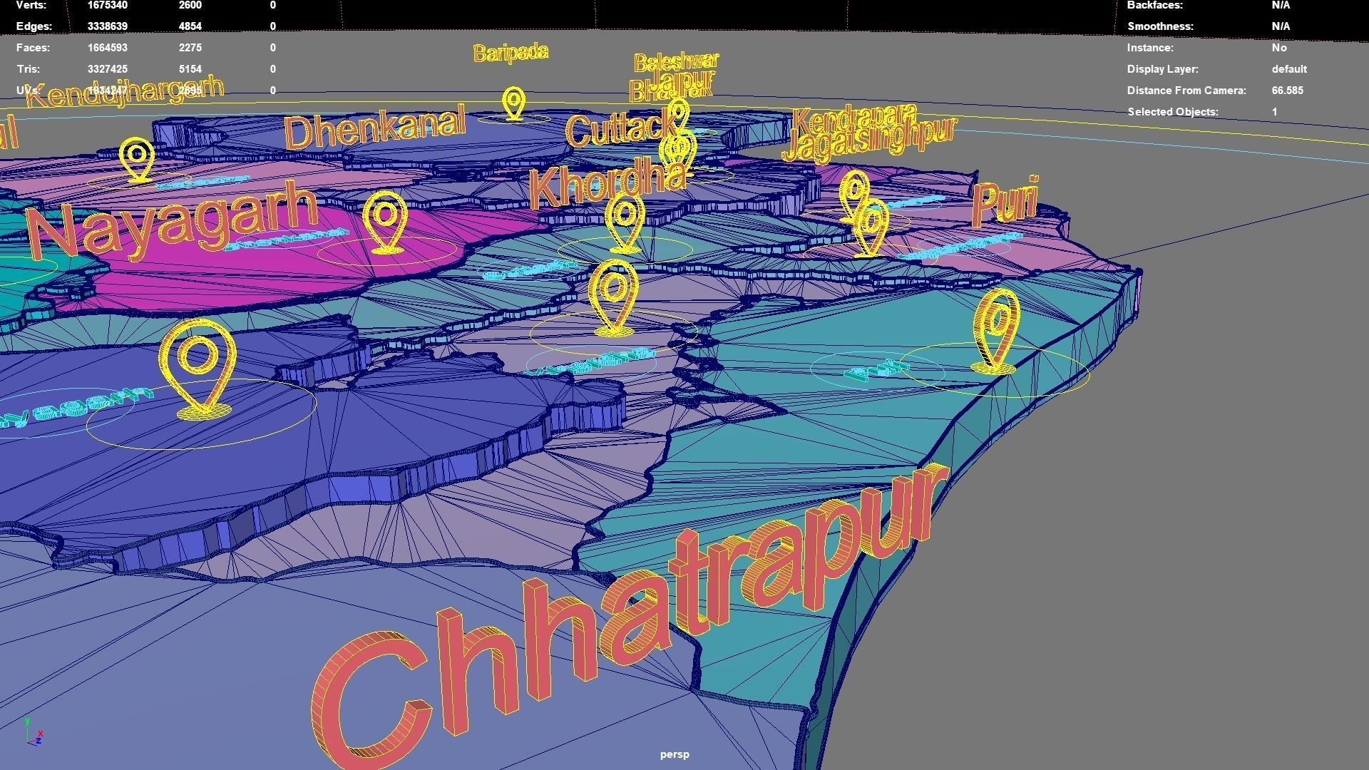 Odisha India map region 3D model geography political geographic 3D ...