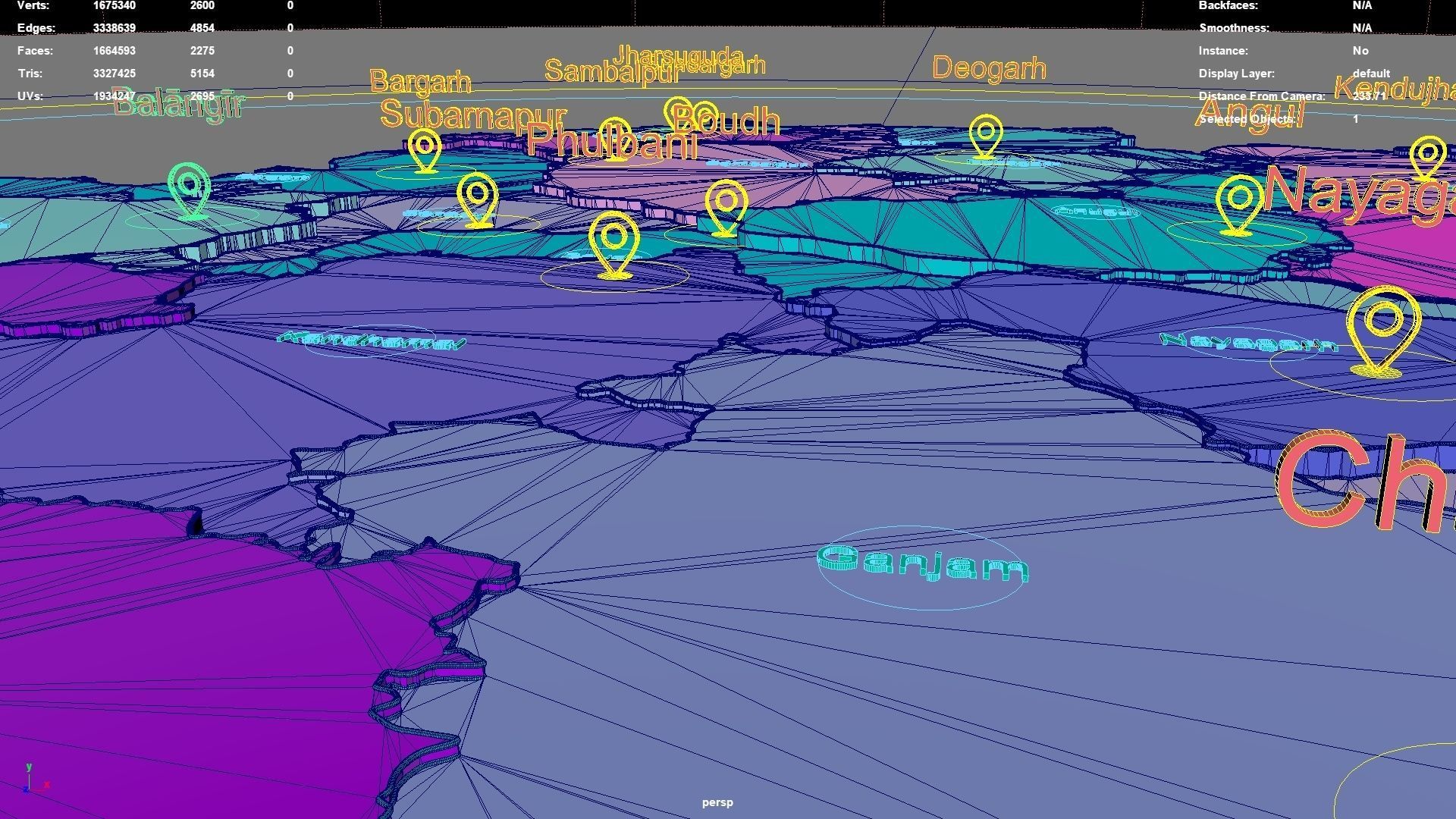 Odisha India map region 3D model geography political geographic 3D ...