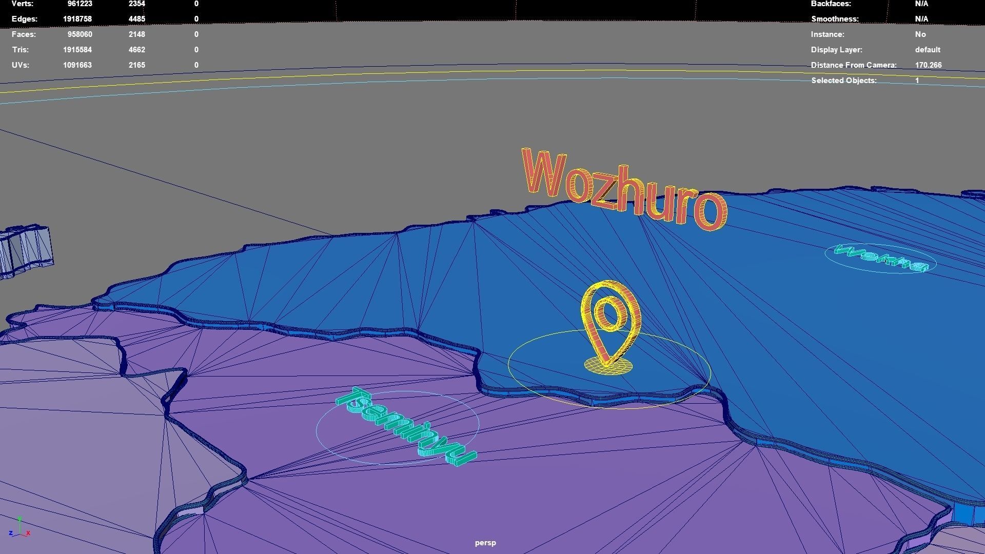 Nagaland India map region 3D model geography political 3D model rigged ...