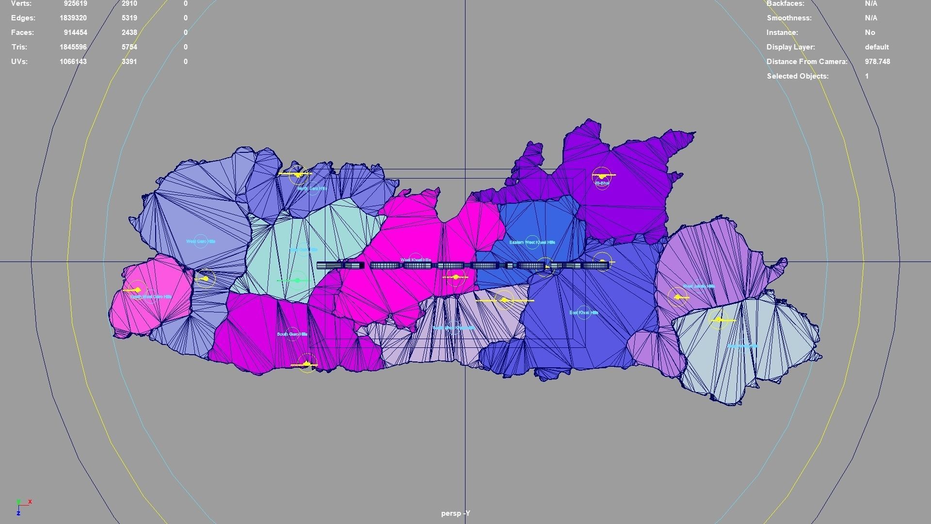 Meghalaya India map region 3D model geography political 3D model rigged ...