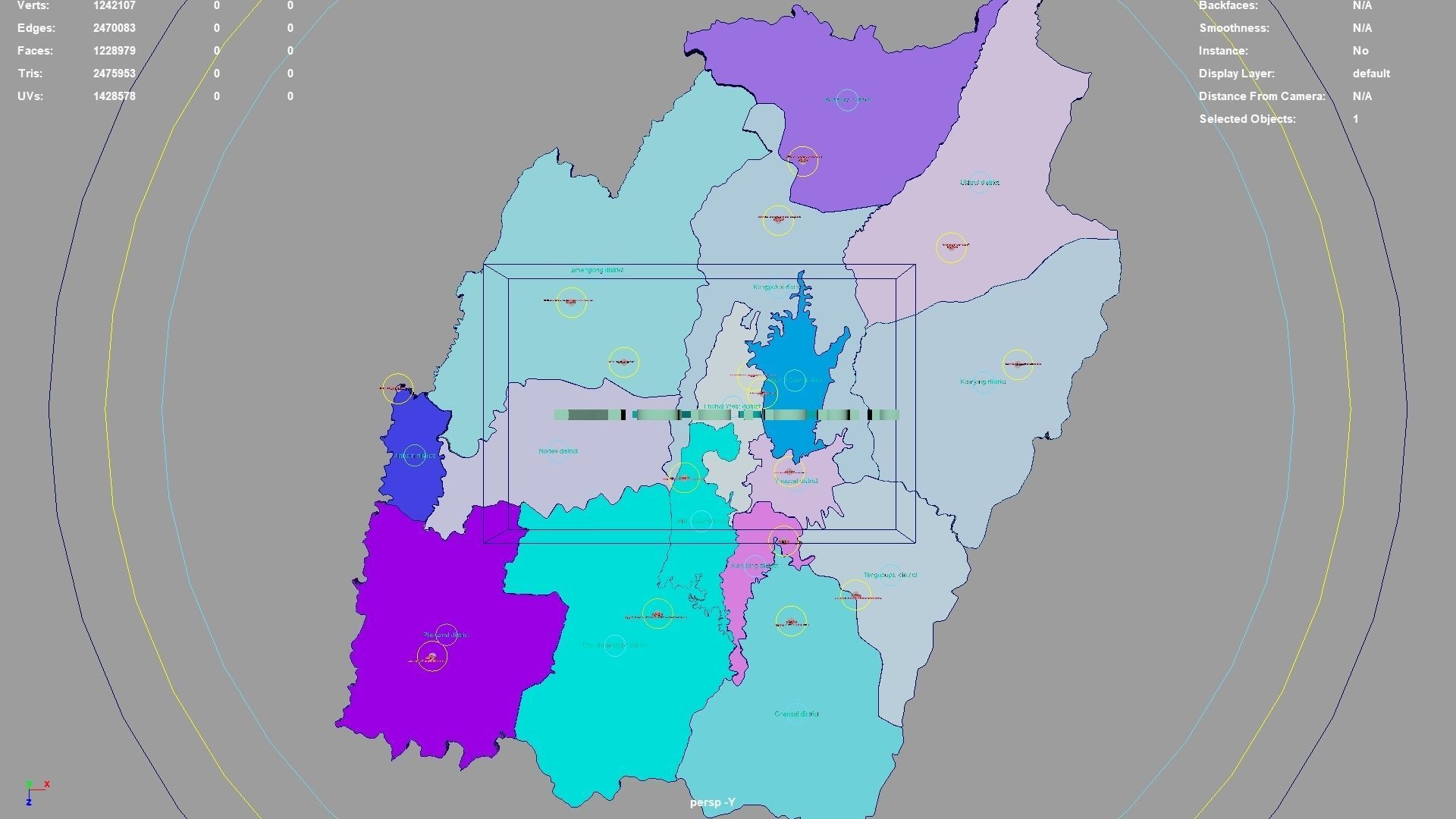 Manipur India map region 3D model geography political 3D model rigged ...