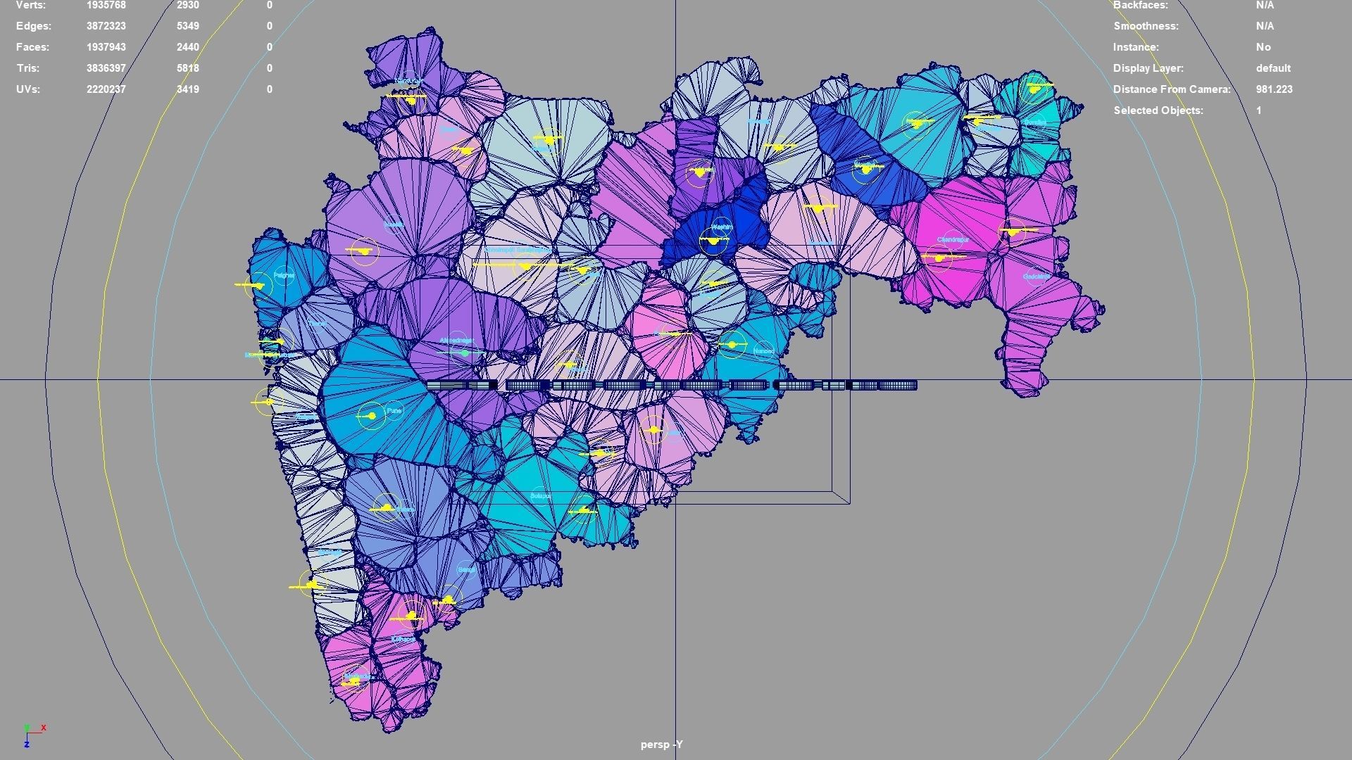 Maharashtra India map region 3D model geography political 3D model ...