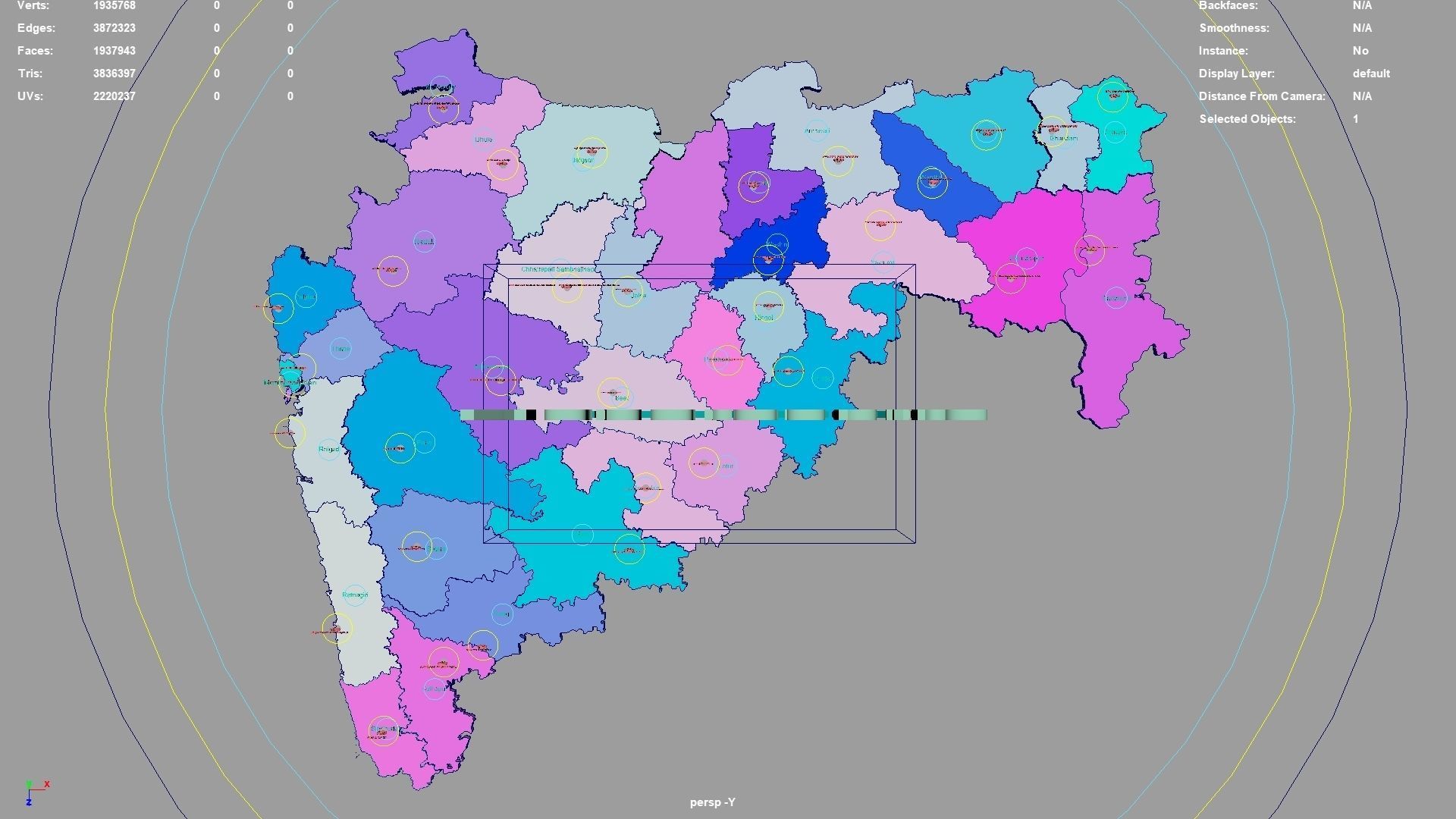 Maharashtra India map region 3D model geography political 3D model ...