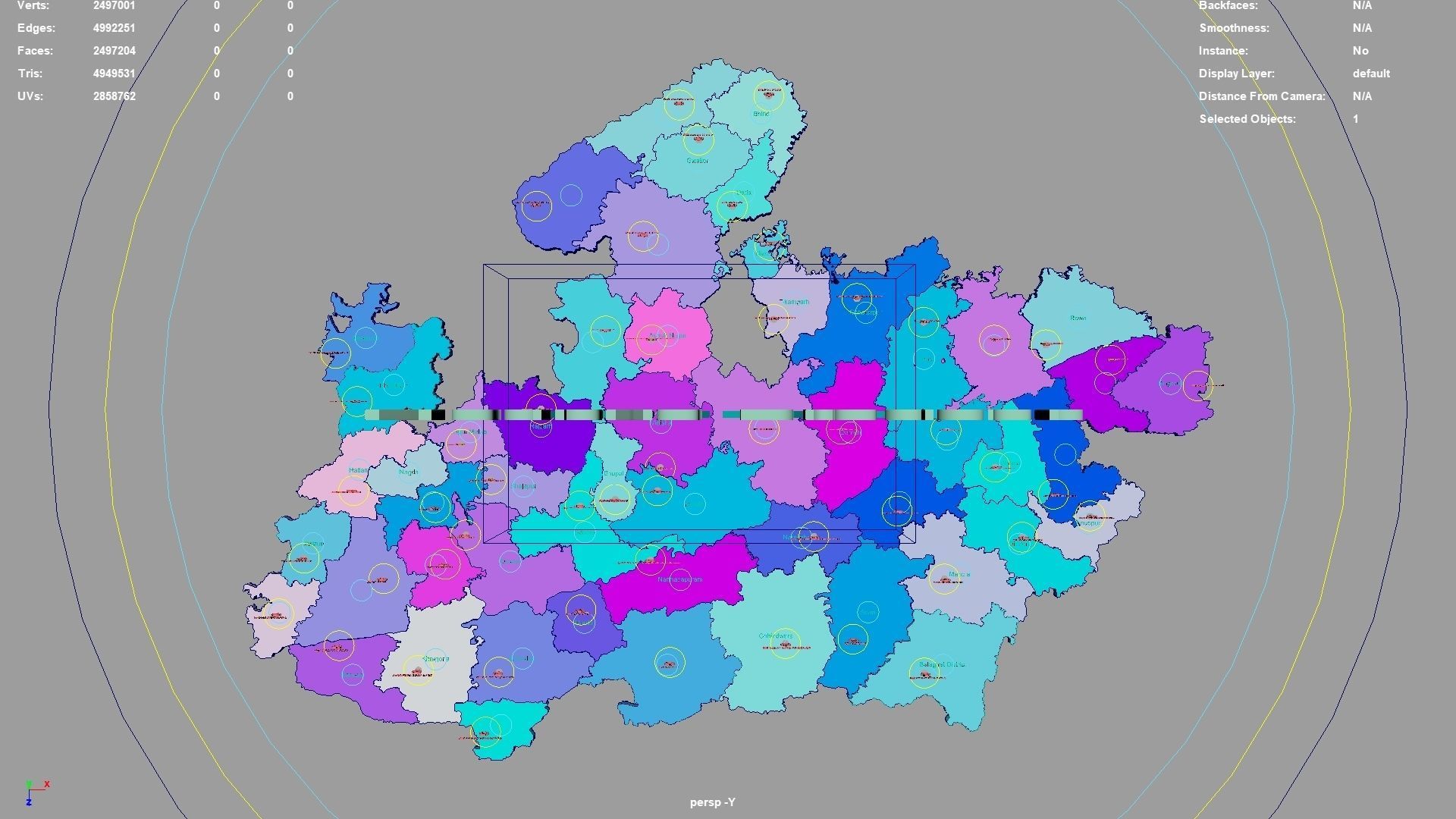 Madhya Pradesh India map region 3D model geography political 3D model ...