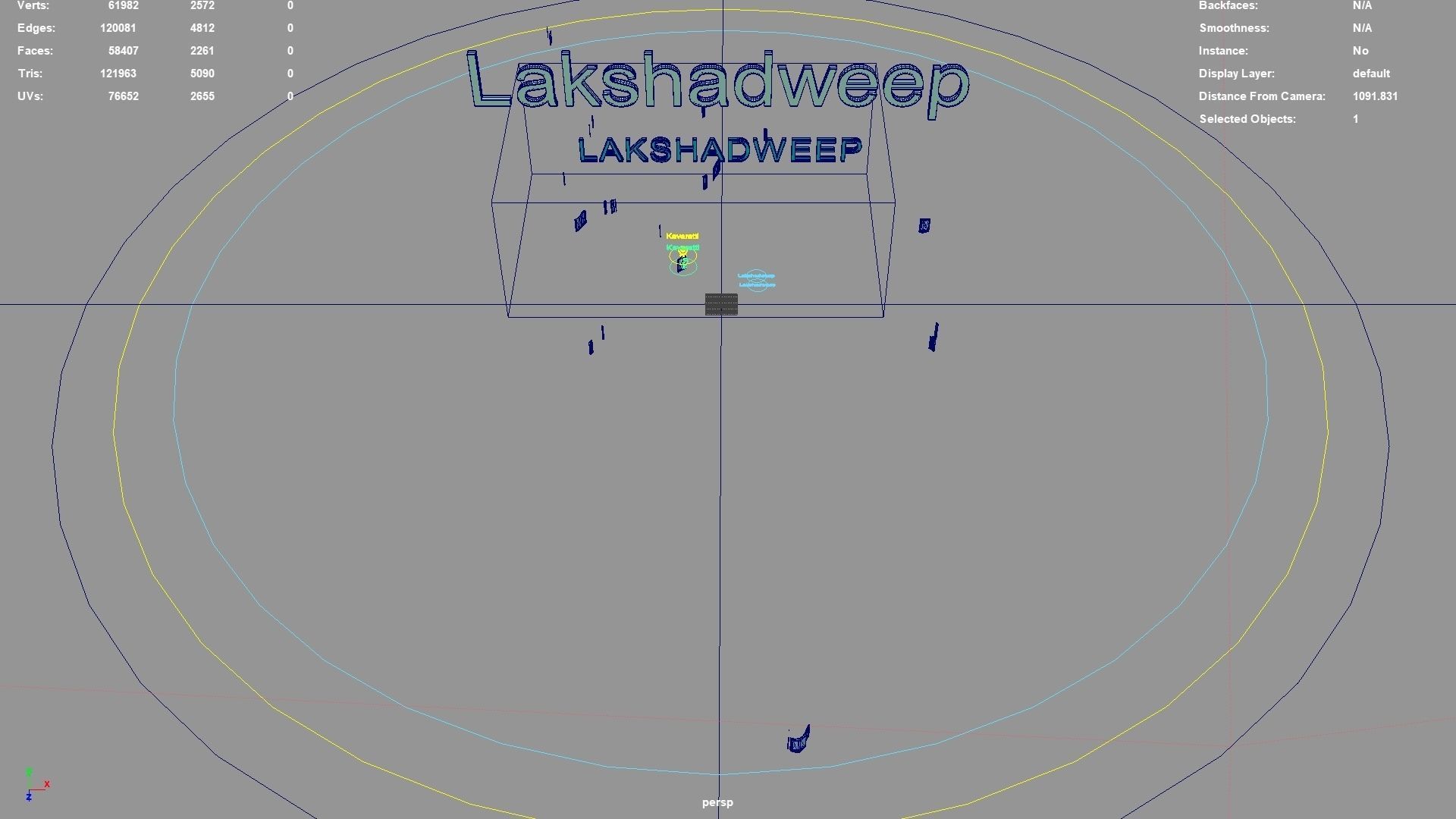 Lakshadweep India map region 3D model geography political 3D model ...