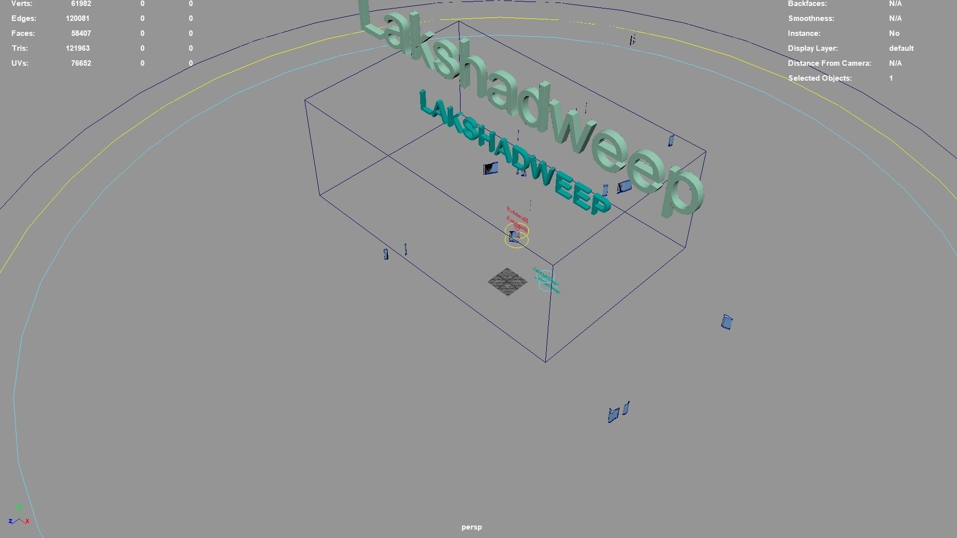 Lakshadweep India map region 3D model geography political 3D model ...