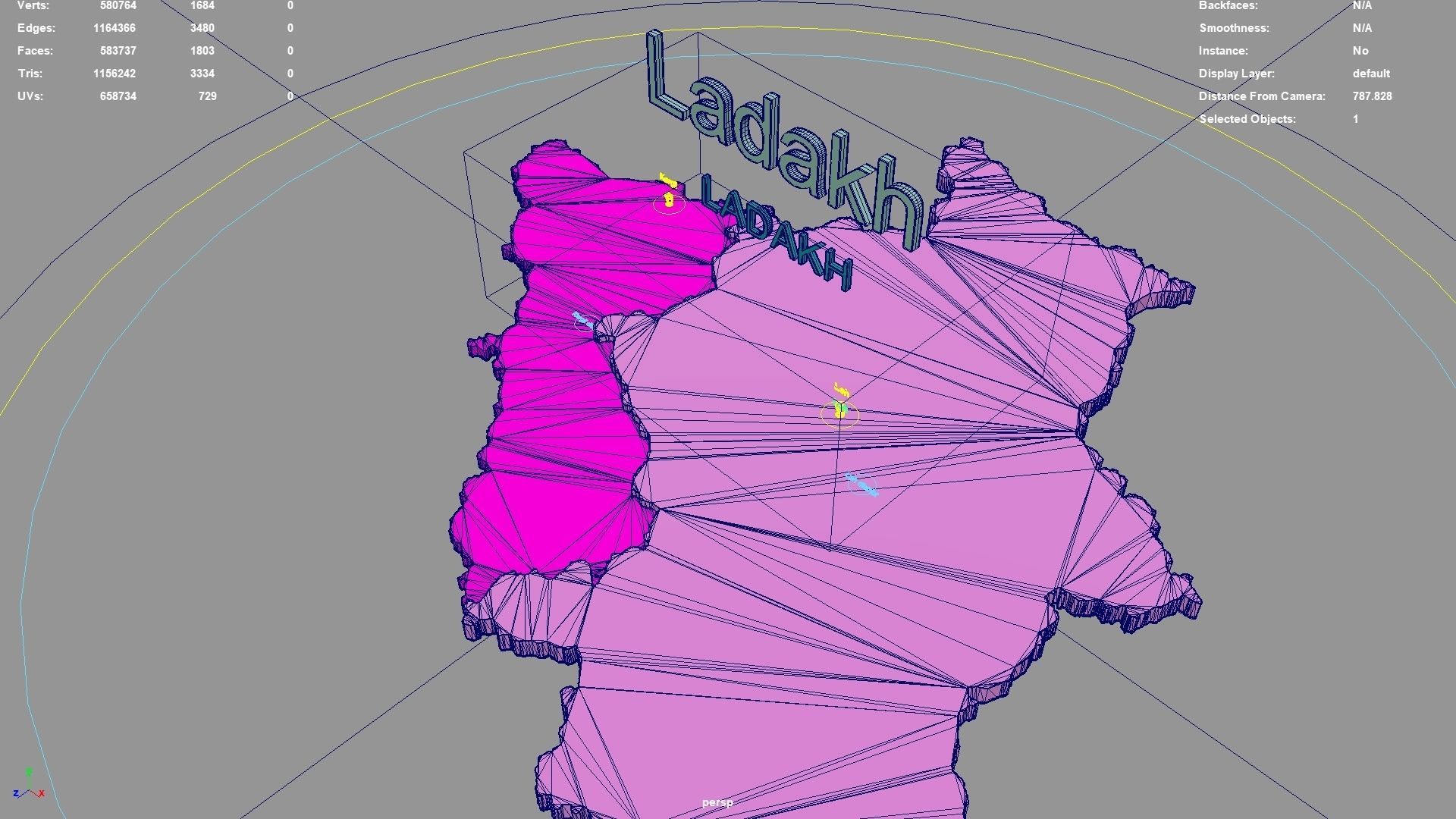 Ladakh India map region 3D model geography political geographic 3D ...